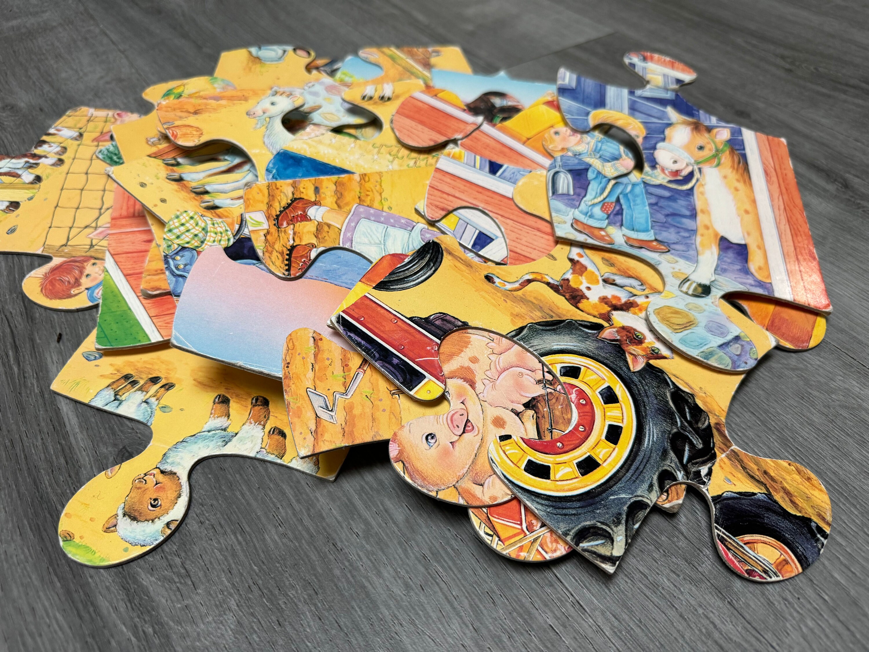 Vintage/ 1989/ Farm/ Kids/ Floor Puzzle/ Frank Schaffer Publication/ 2 ...