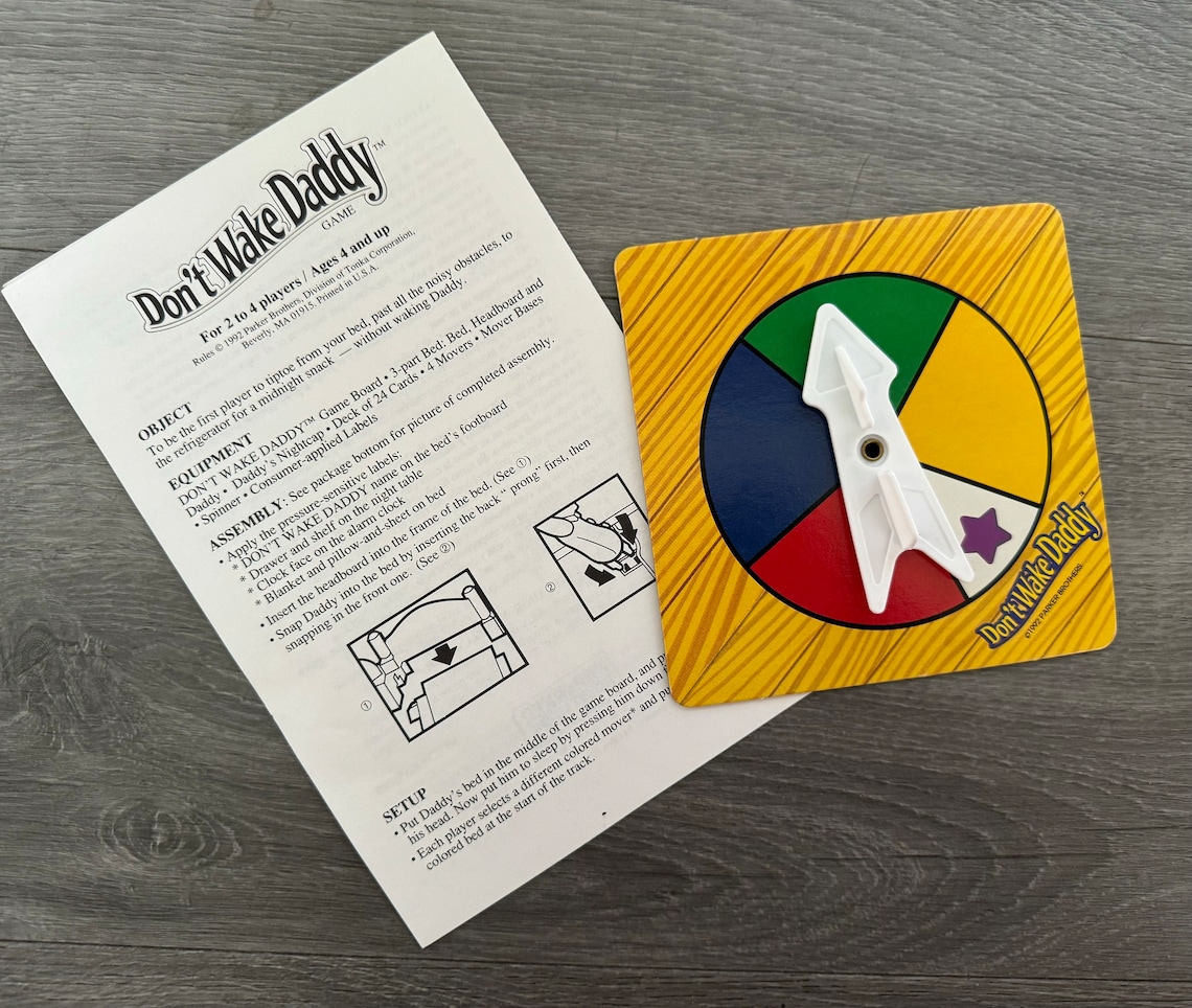 Vintage/ 1992/ Dont Wake Daddy/ Color Matching Action Game/ Parker ...