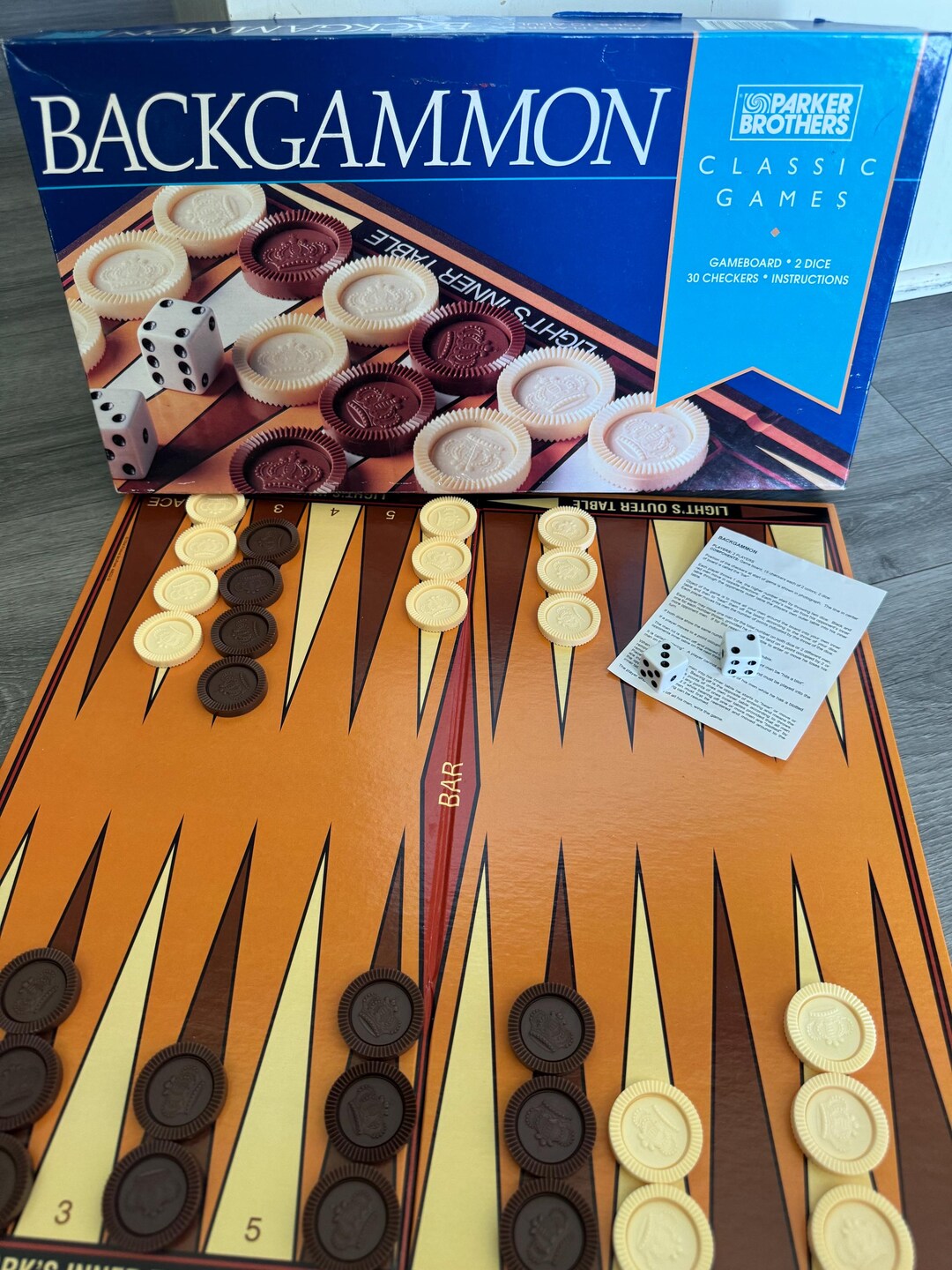 Vintage/ 1994/ Backgammon/ Classic Game/ Parker Brothers/ 44832 ...