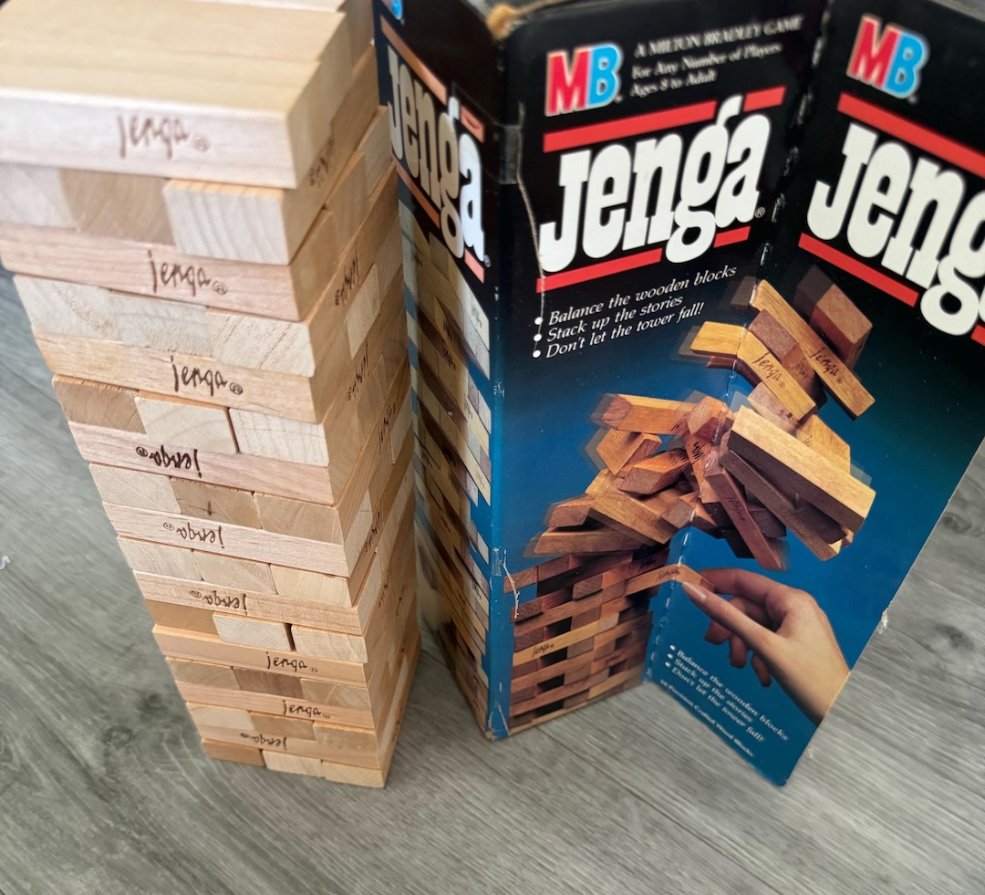 Vintage/ 1986/ Jenga/ Wooden Block/ Stacking Game/ Complete/ Good ...