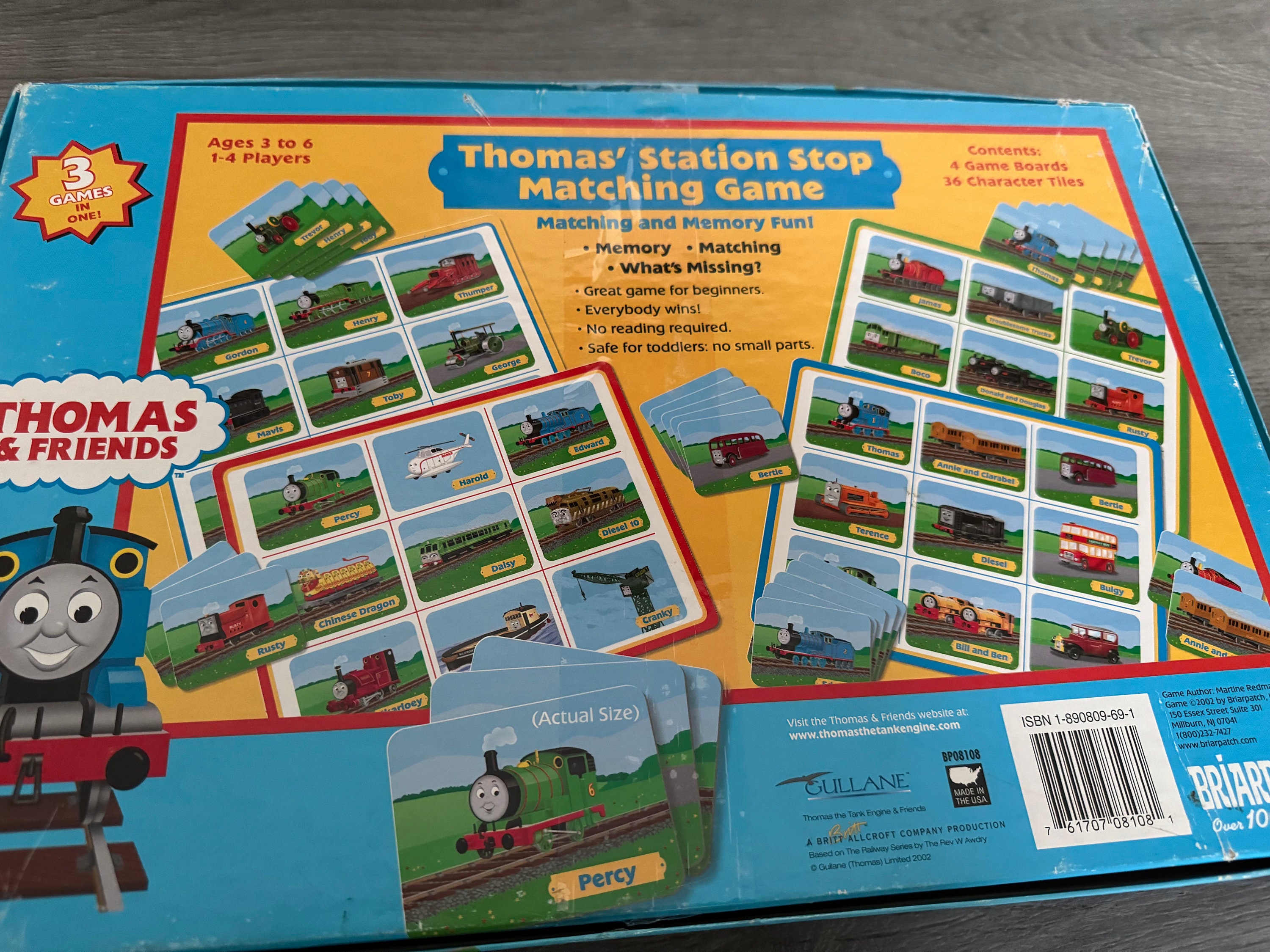 Vintage/ 2002/ Thomas & Friends/ Matching Game/ Thomas Station Stop/ 3 ...