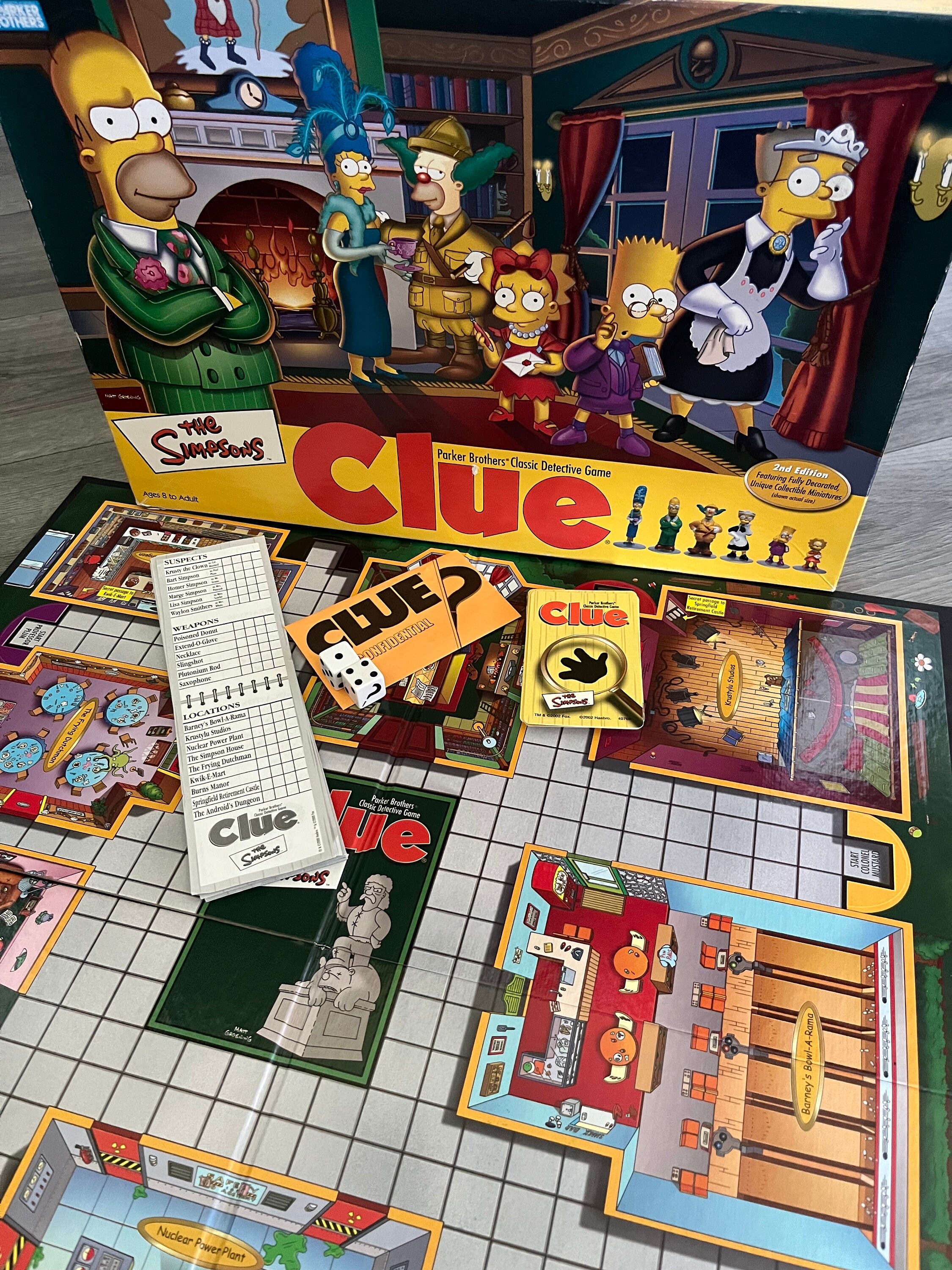 Vintage/ 2002/ the Simpsons/ Clue/ Board Game/ Classic - Etsy