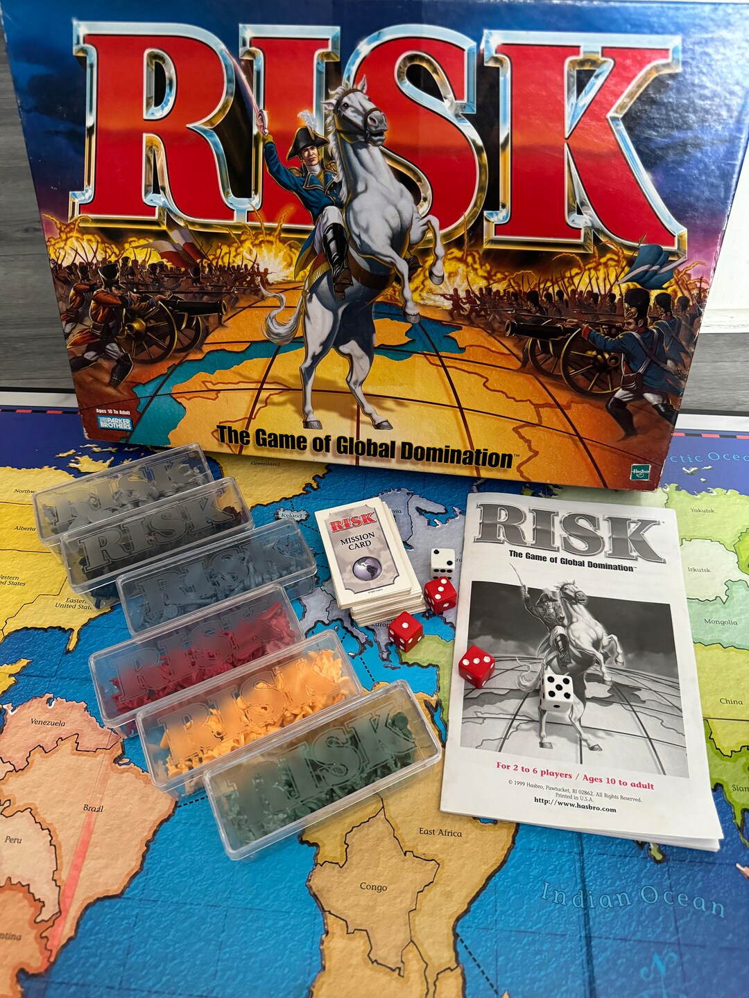 Vintage/ 1999/ RISK/ Global Domination/ Board Game/ Hasbro/ Complete ...