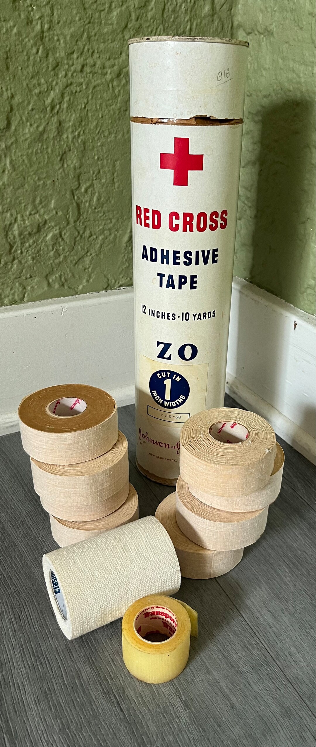 Vintage/ Red Cross/ Adhesive Tape/ Container and Tape/ ZO/ - Etsy
