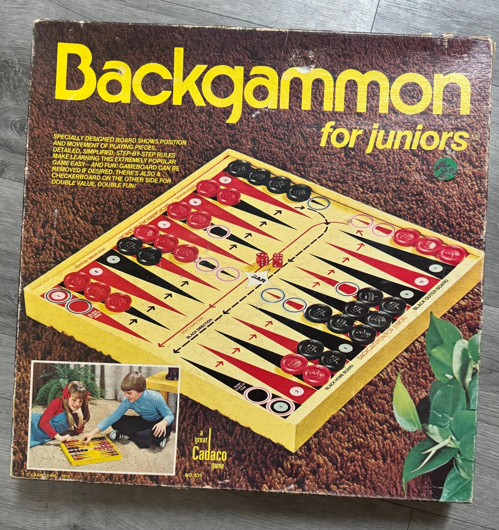 Vintage/ 1976/ Backgammon/ for Juniors/ A Cadaco Game/ Good Condition ...