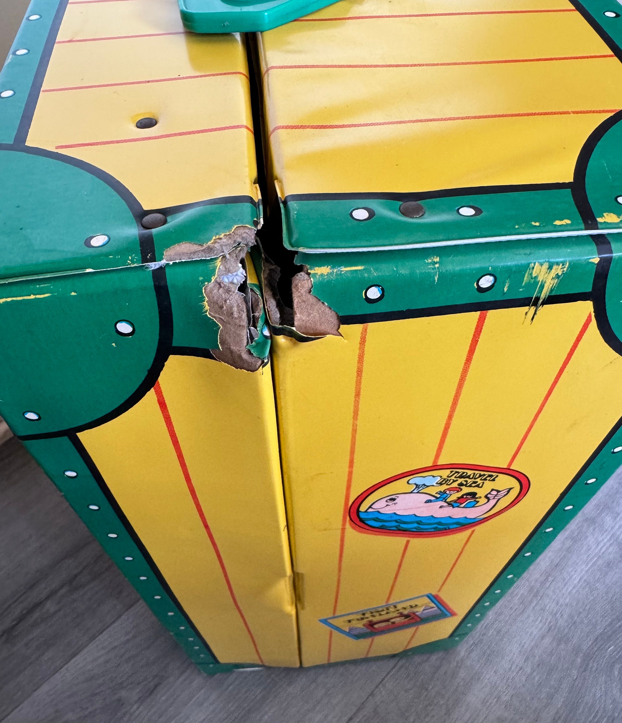 Vintage/ 1984/ Kids/ Steamer Trunk/ Vinyl/ Tara Toy Corp./ Made in USA ...