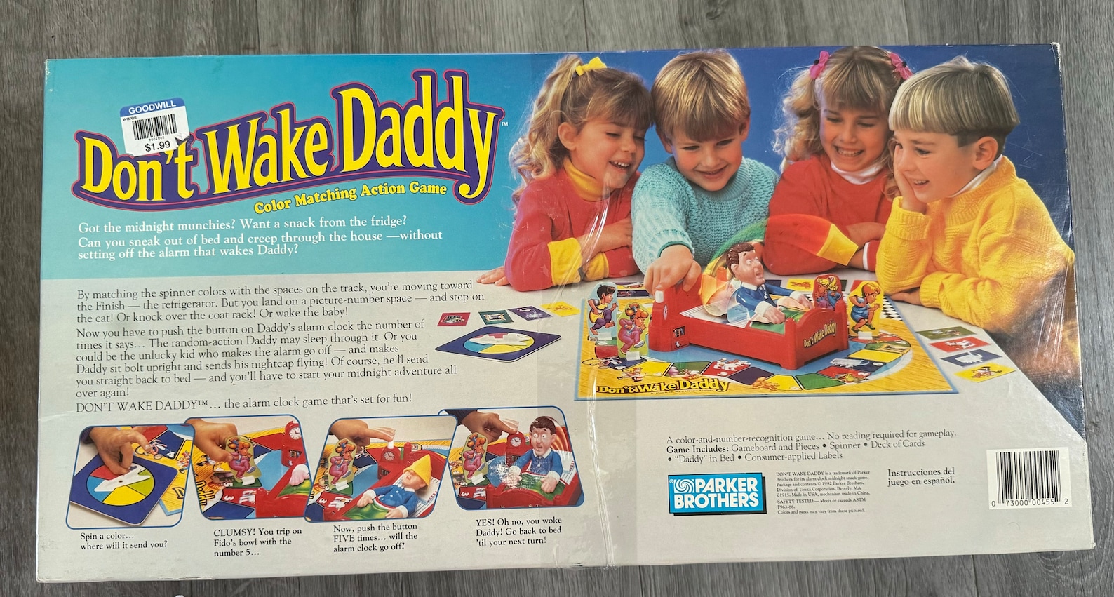 Vintage/ 1992/ Dont Wake Daddy/ Color Matching Action Game/ Parker ...