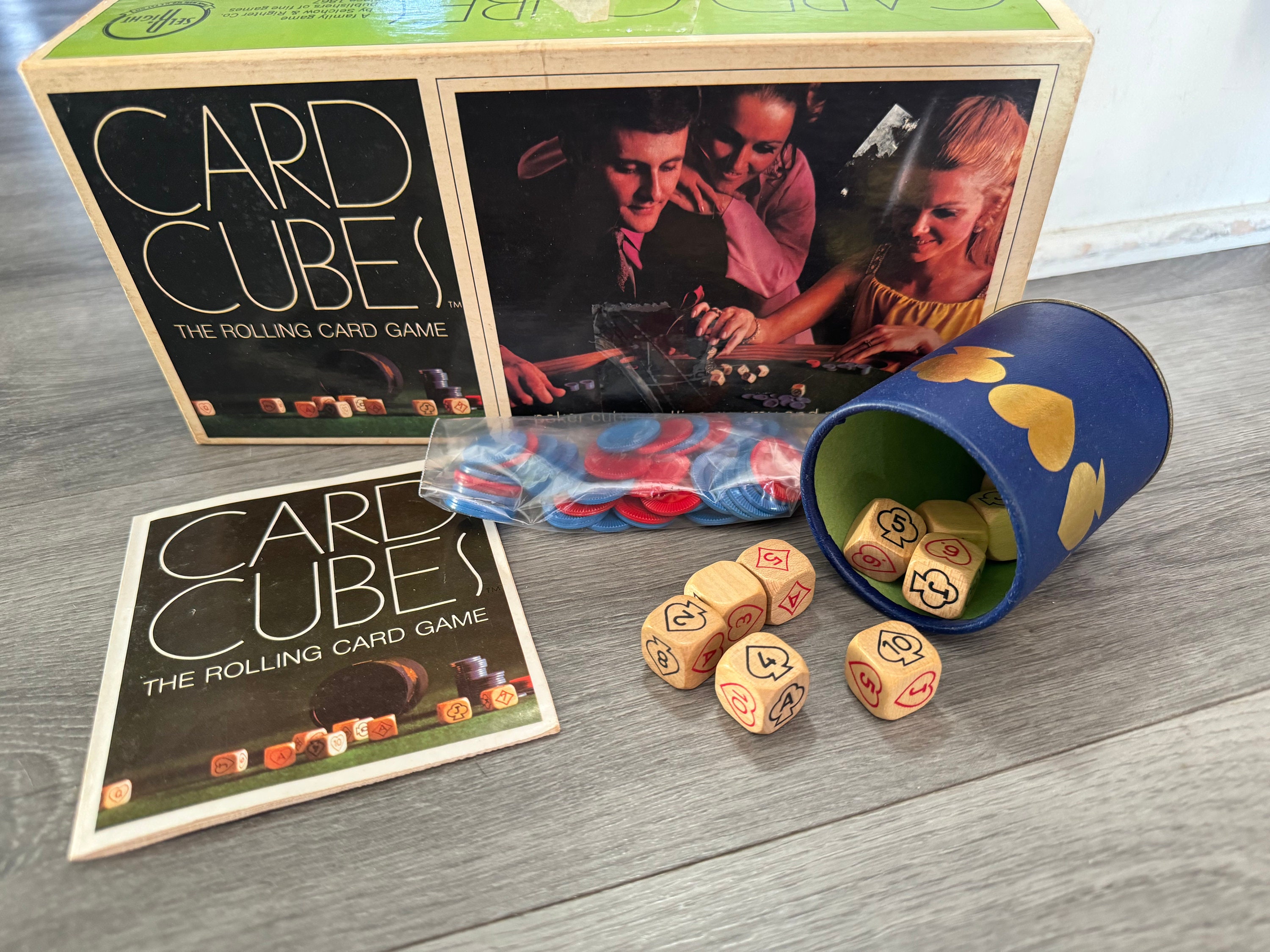 Vintage/ 1970/ Card Cubes/ the Rolling Card Game/ Selchow & - Etsy