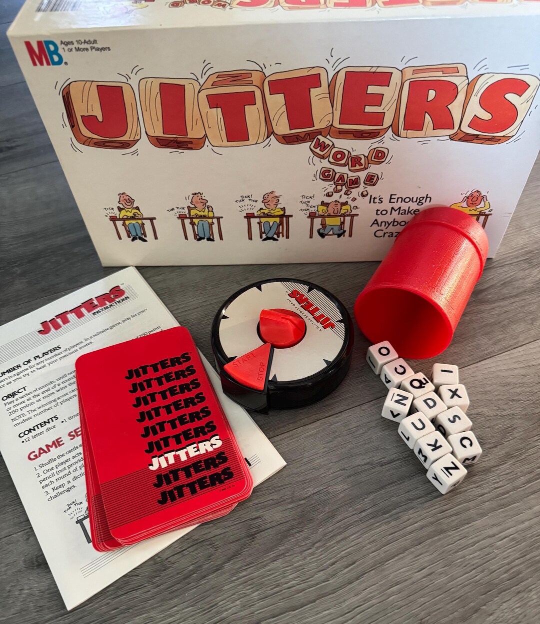 Vintage/ 1986/ JITTERS/ Word Game/ Milton Bradley/ Made in USA ...