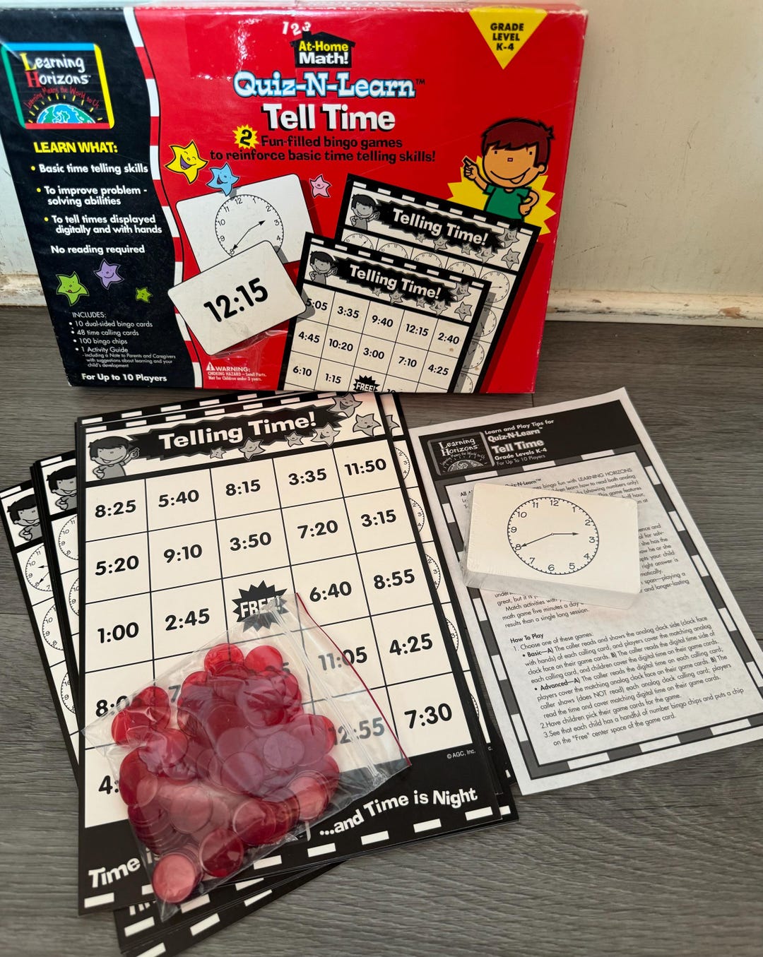 New/ Quiz N Learn/ Tell Time/ Bingo/ Game/ Time Telling Skills - Etsy