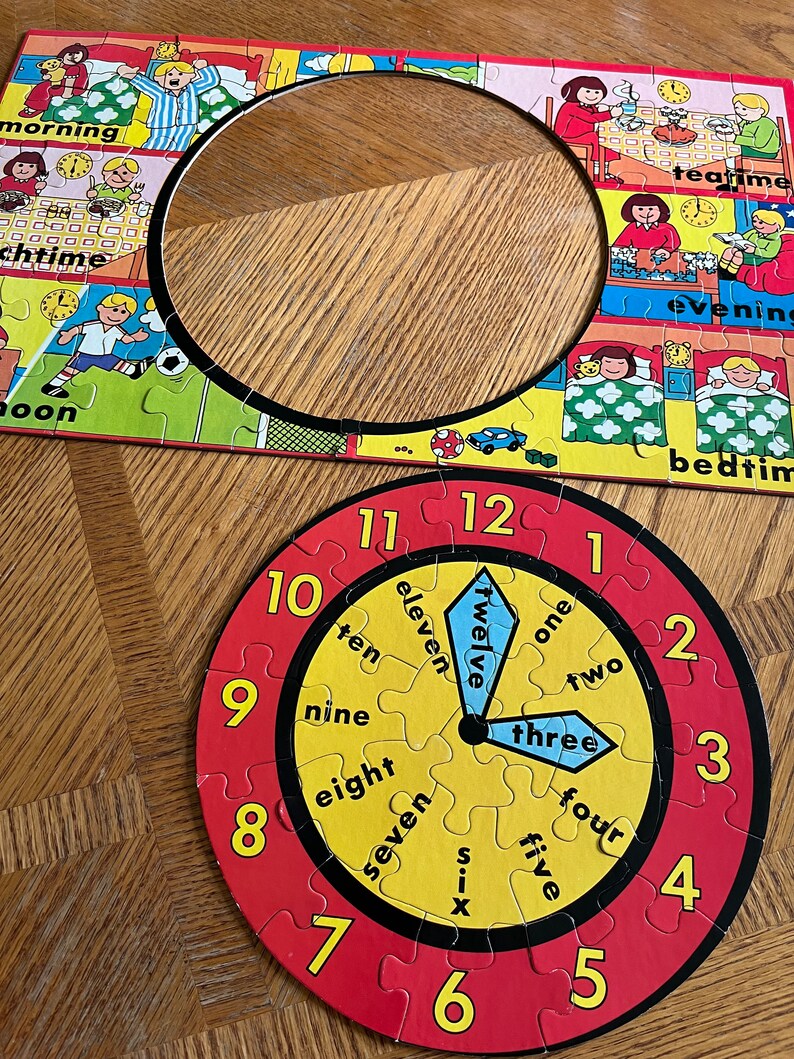 Vintage/ 1985/ Teaching/ Clock/ Puzzle/ Waddingtons/ World of - Etsy