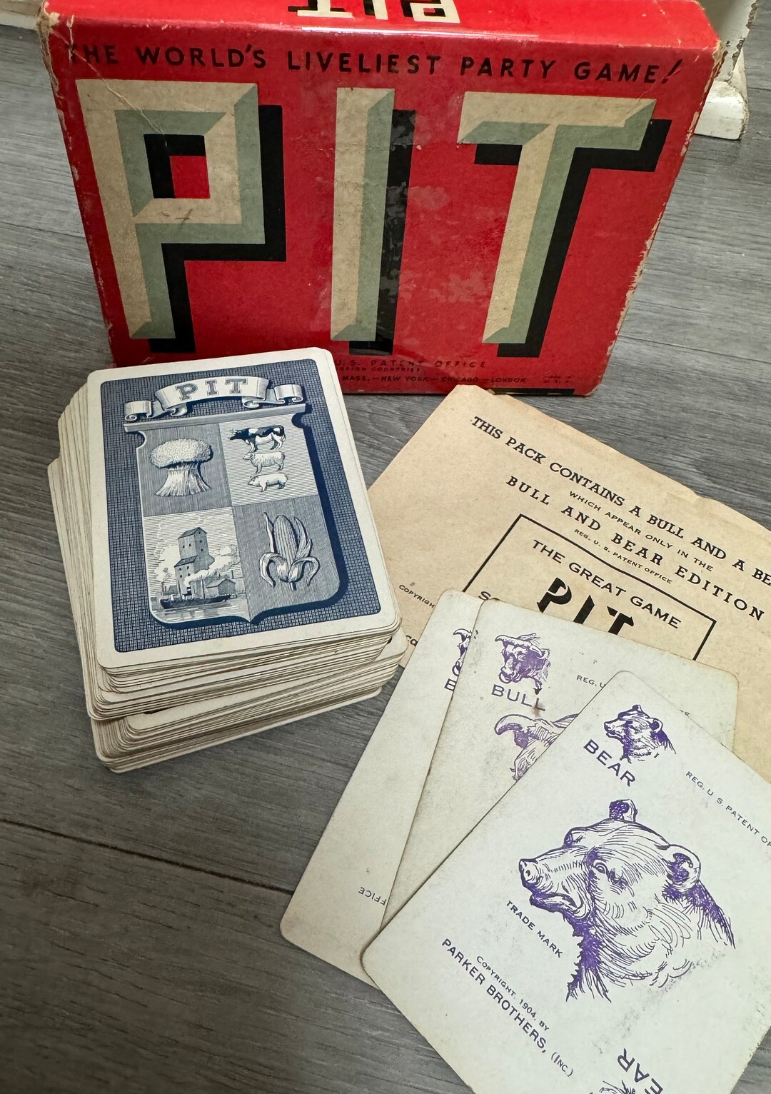 Vintage/ 1919/ Pit/ Party Game/ Card Game/ Parker Brothers/ Fair ...