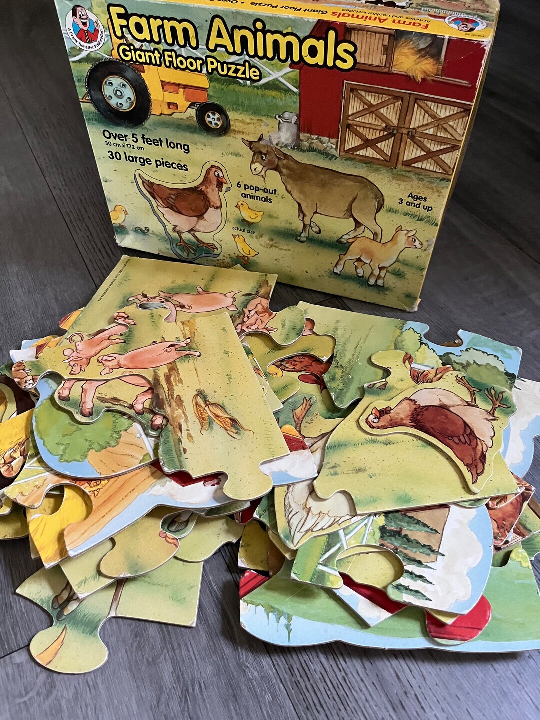 Vintage/ 1993/ Farm Animals/ Giant Floor/ Puzzle/ Made in USA/ Complete ...