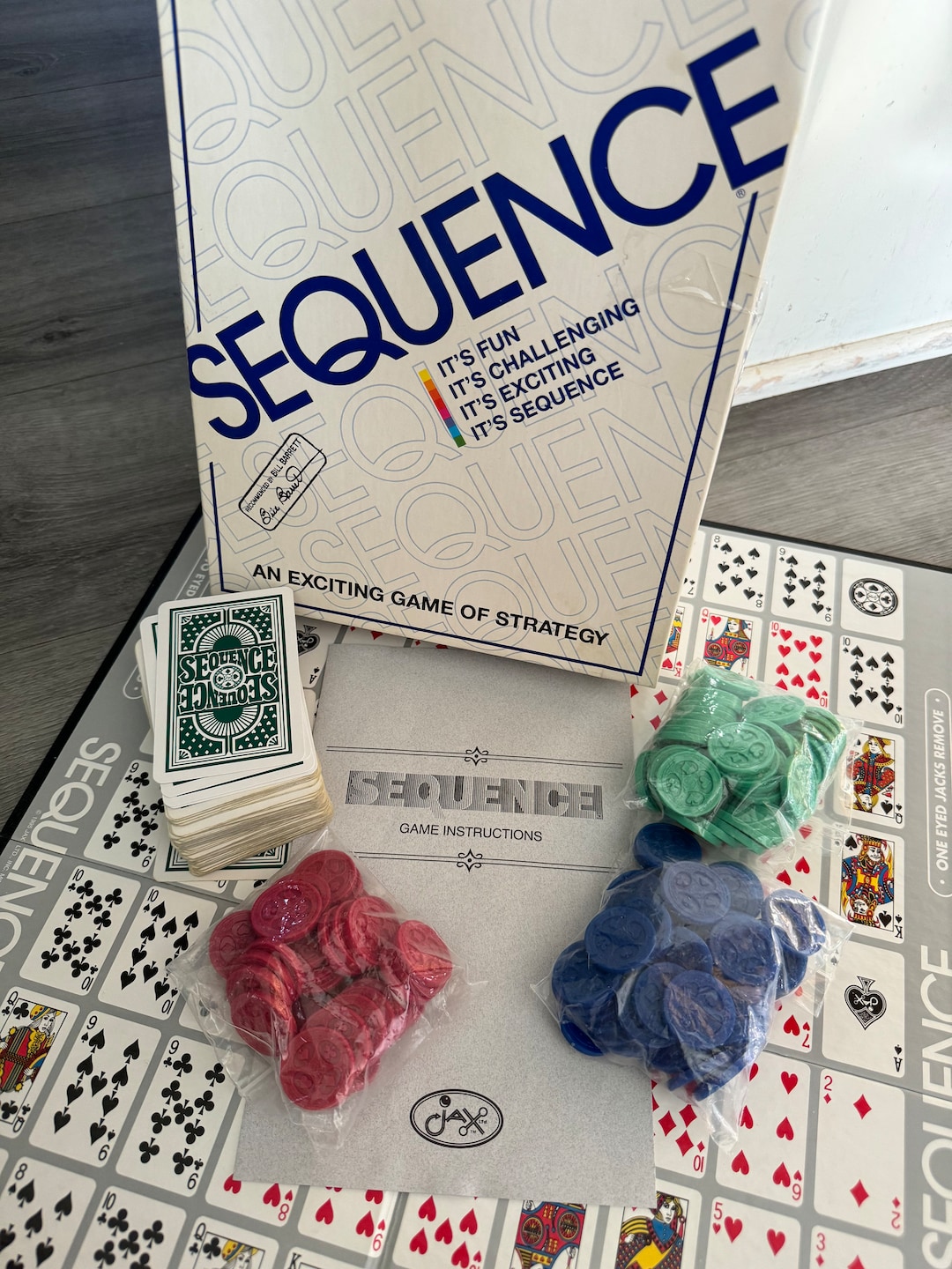 Vintage/ 1995/ Sequence/ Board Game/ Strategy/ Complete/ Good Condition - Etsy