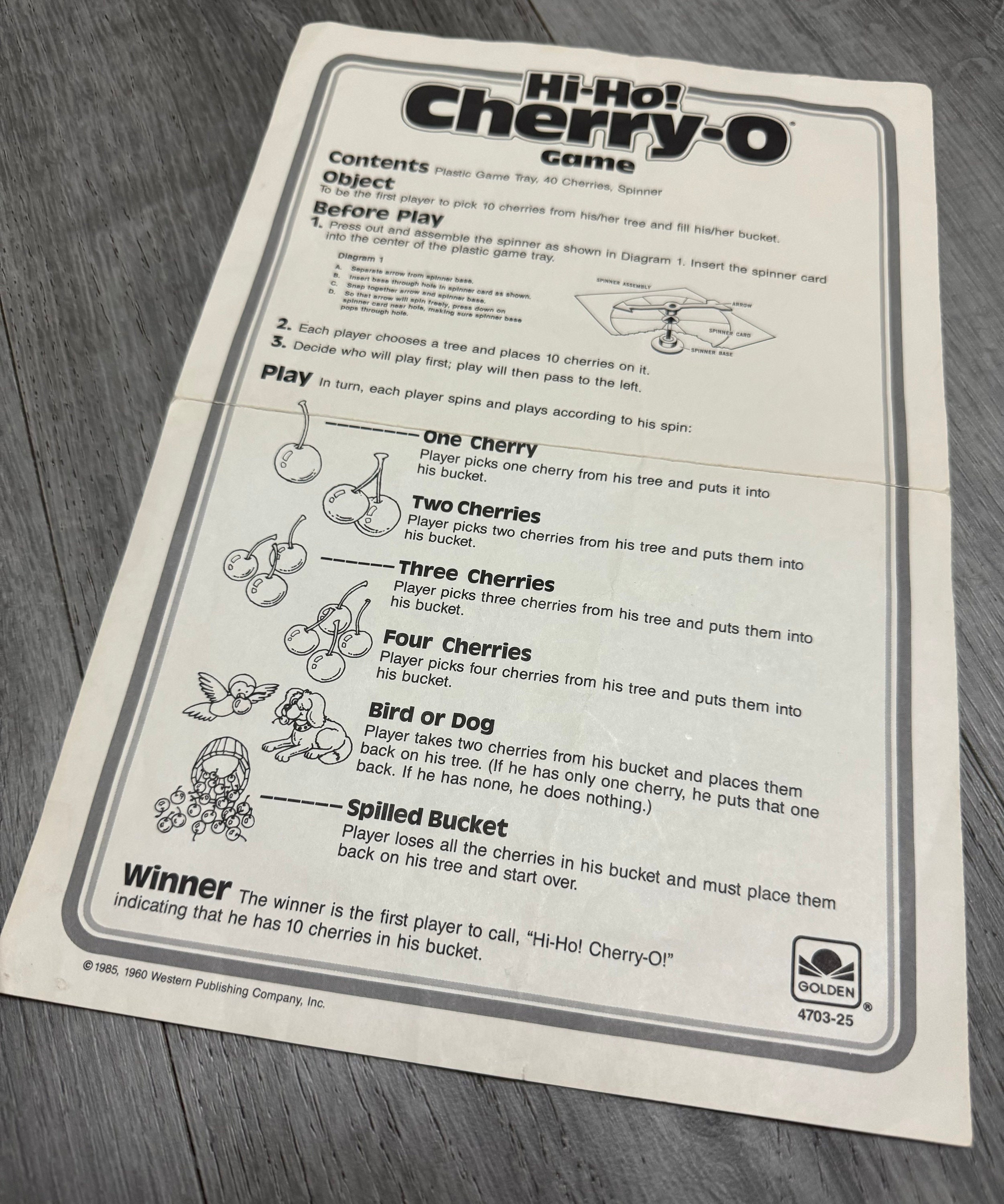 Vintage/ 1985/ Hi!-ho! Cherry-o/ Childs First Counting Game/ Golden ...