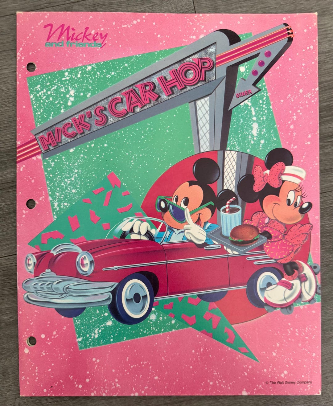 New Old Stock/ Vintage/ Mickey/ and Friends/ Micks Car Hop/ Folder ...
