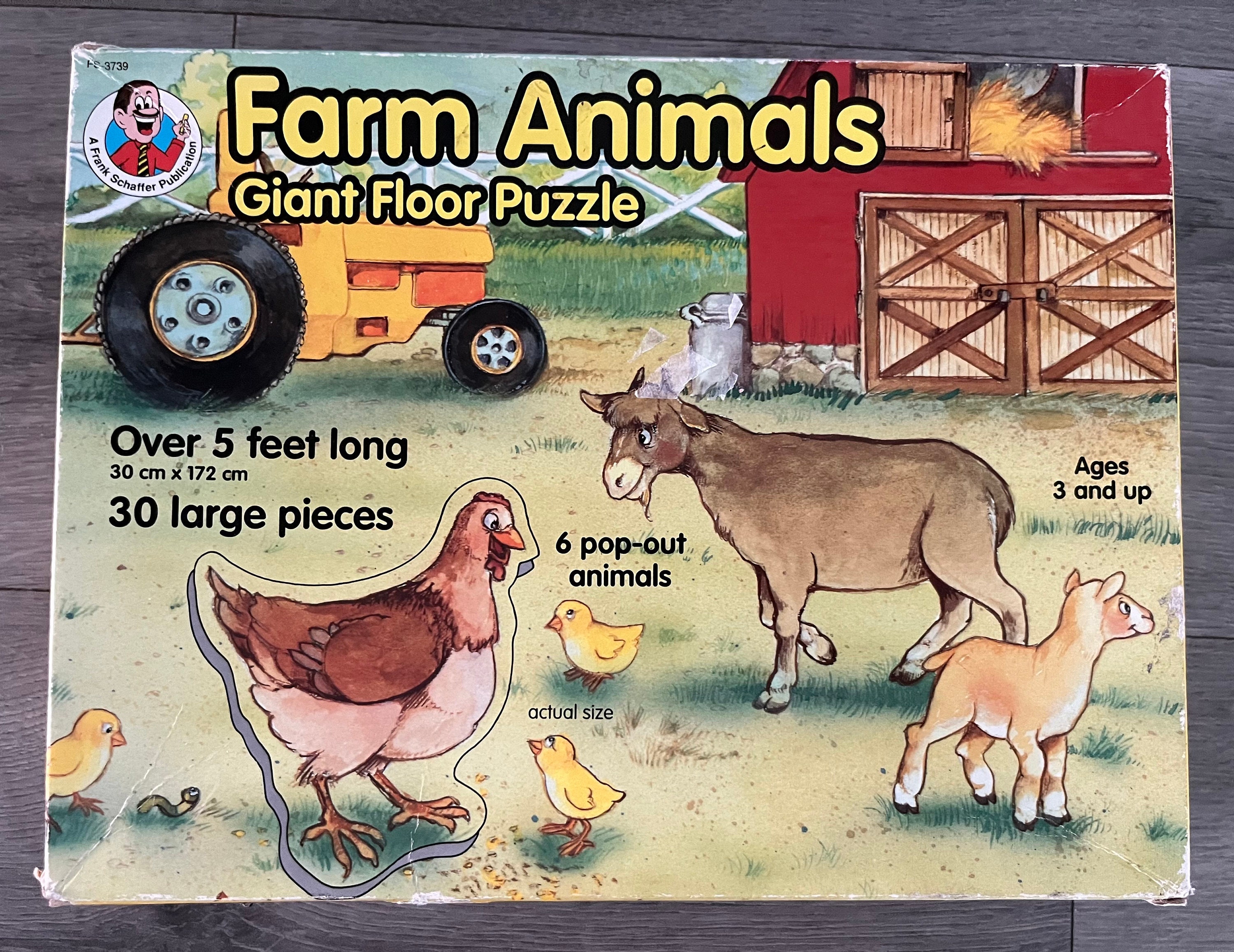 Vintage/ 1993/ Farm Animals/ Giant Floor/ Puzzle/ Made in USA/ - Etsy