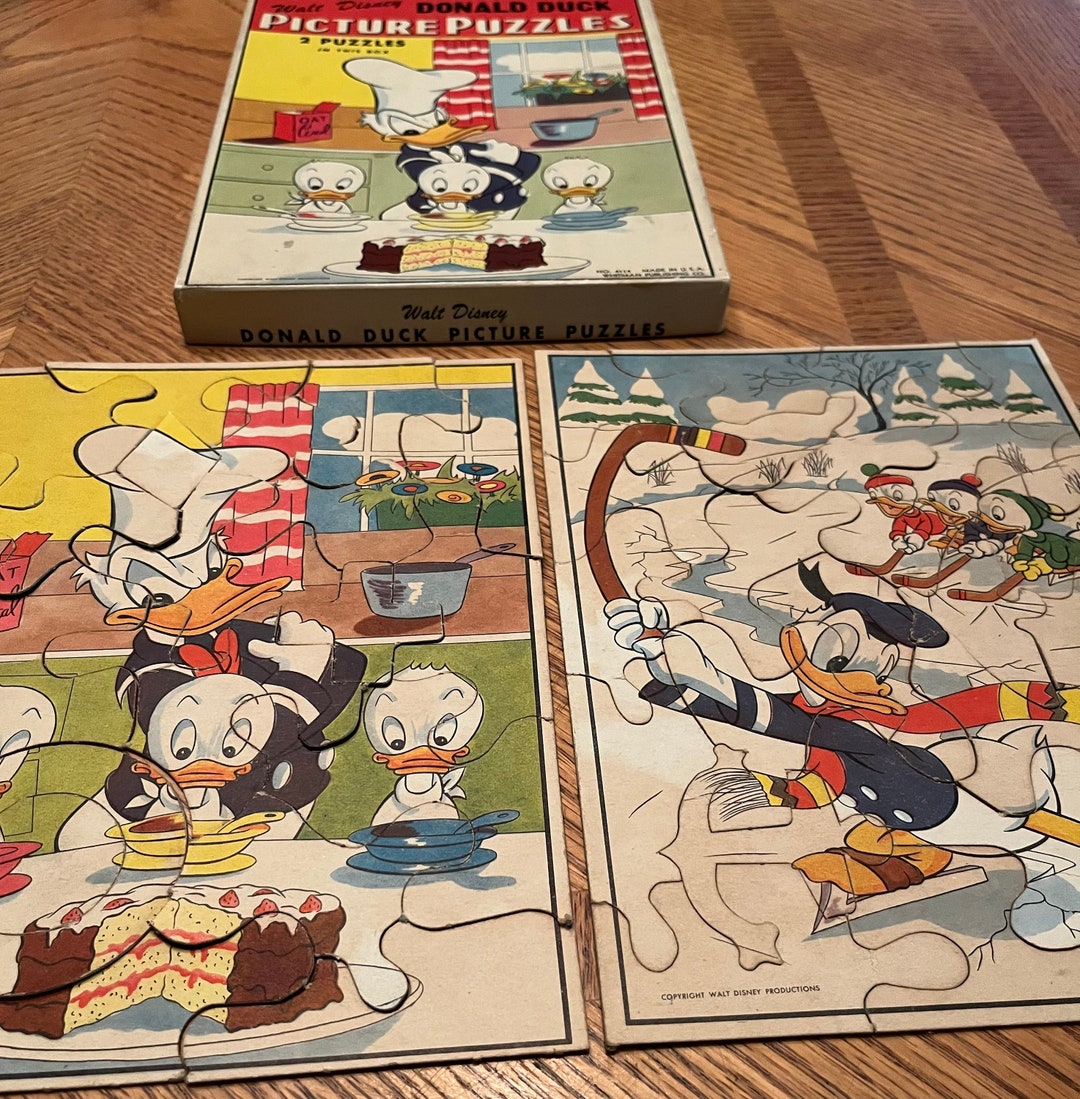Rare/ 1950s/ 1960s/ Walt Disney/ Donald Duck/ Picture Puzzles/ 2 ...