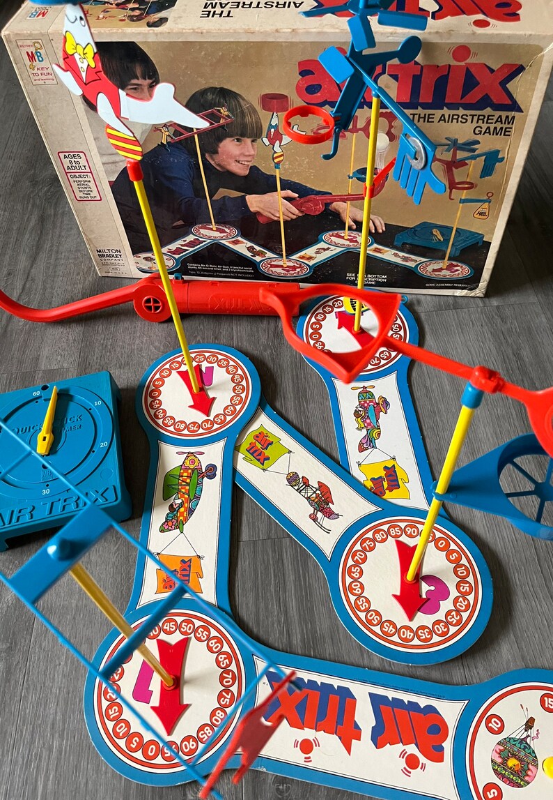 Rare!/ Vintage/ 1985/ Air Trix/ the Airstream Game/ Milton Bradley ...