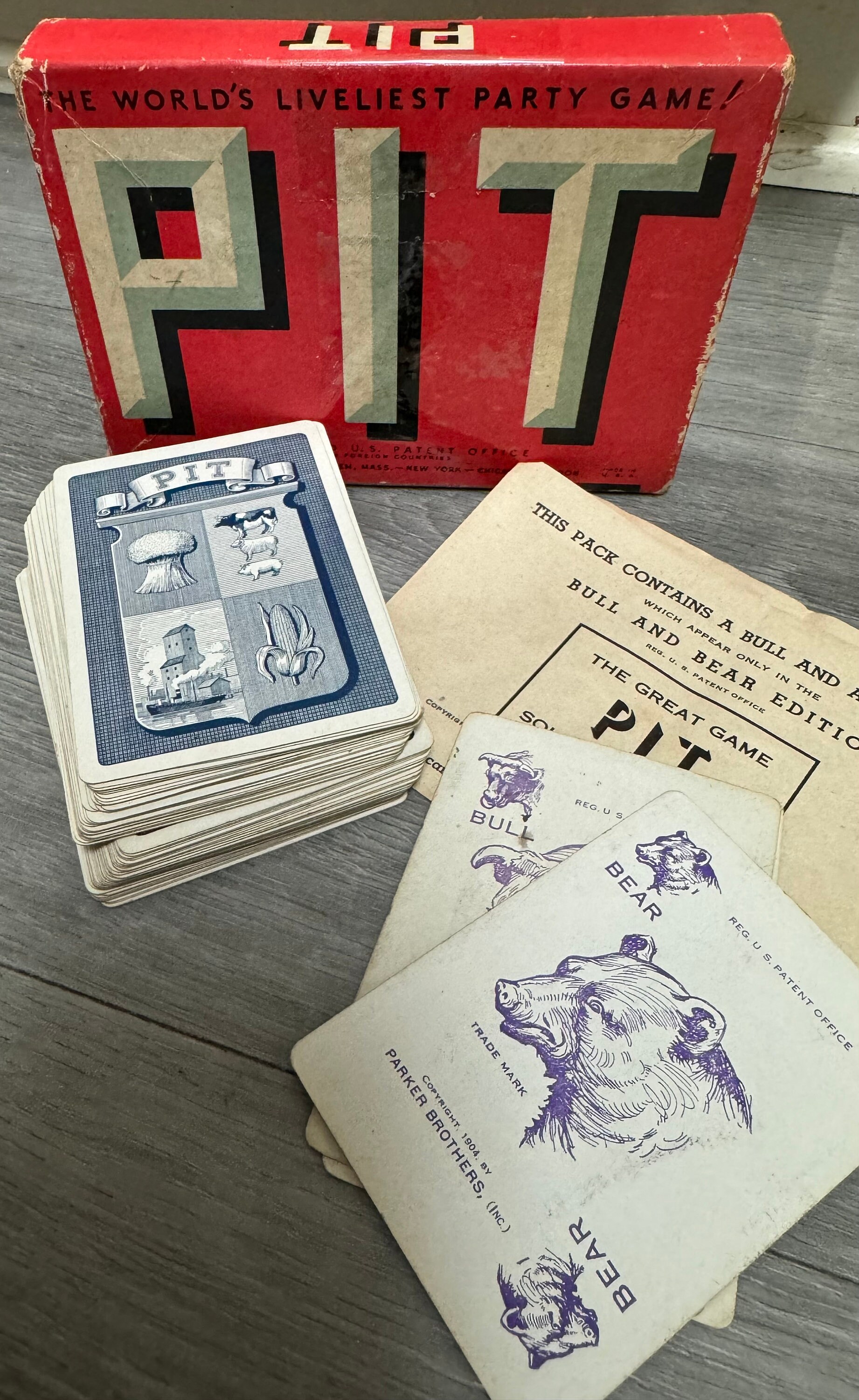 Vintage/ 1919/ Pit/ Party Game/ Card Game/ Parker Brothers/ Fair ...