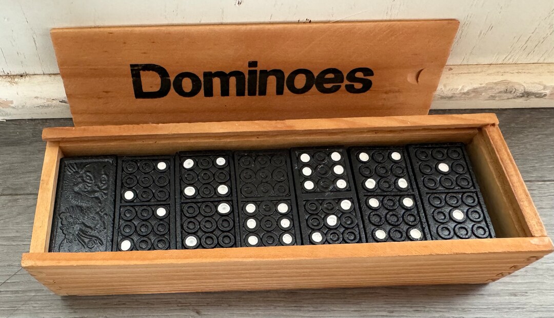 Vintage/ Mini/ Dominoes/ Plastic Dominoes/ Wood Case/ Good Condition - Etsy