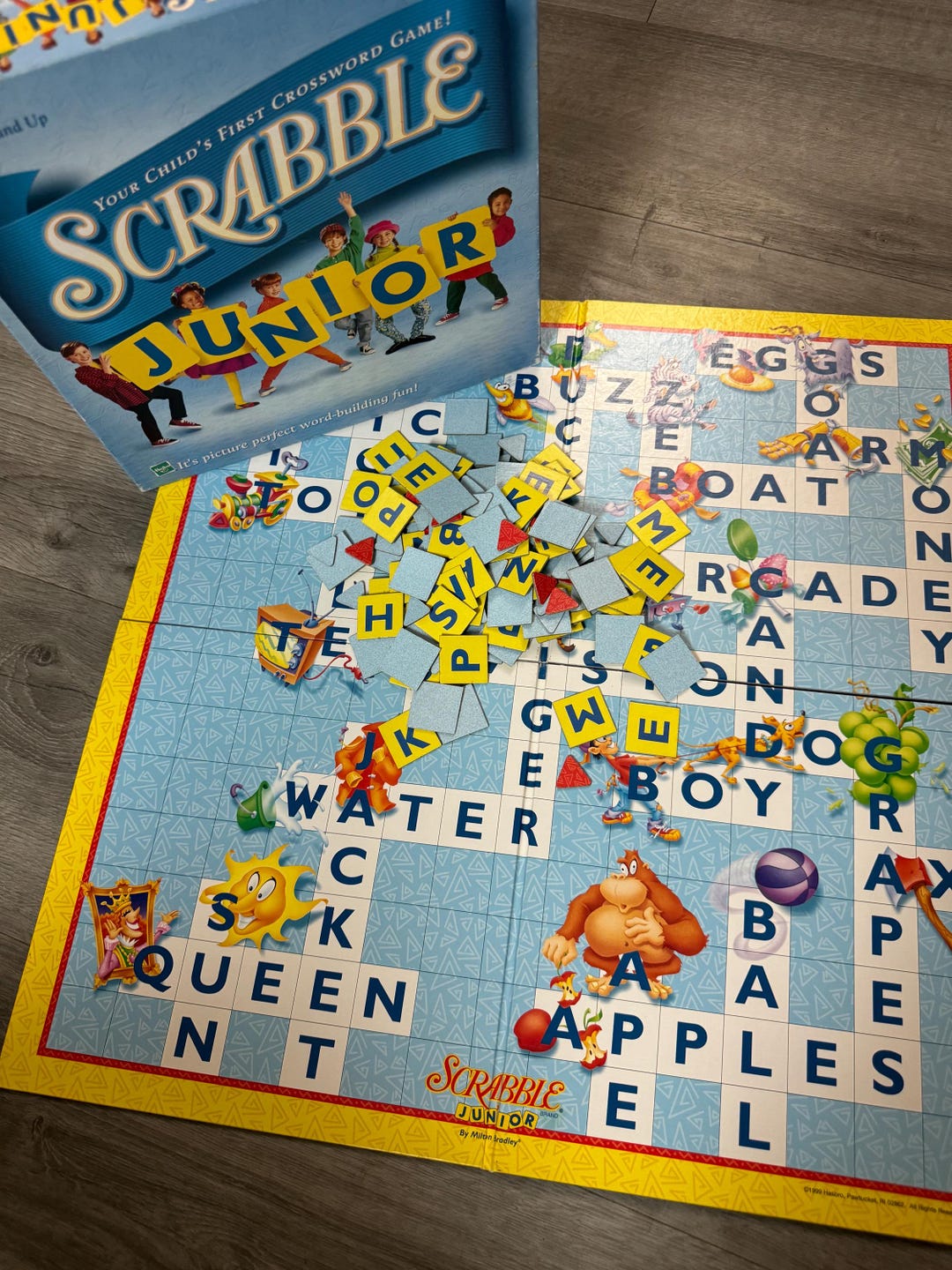 Vintage/ 1999/ Scrabble/ Junior/ First Crossword Game/ Board Game ...