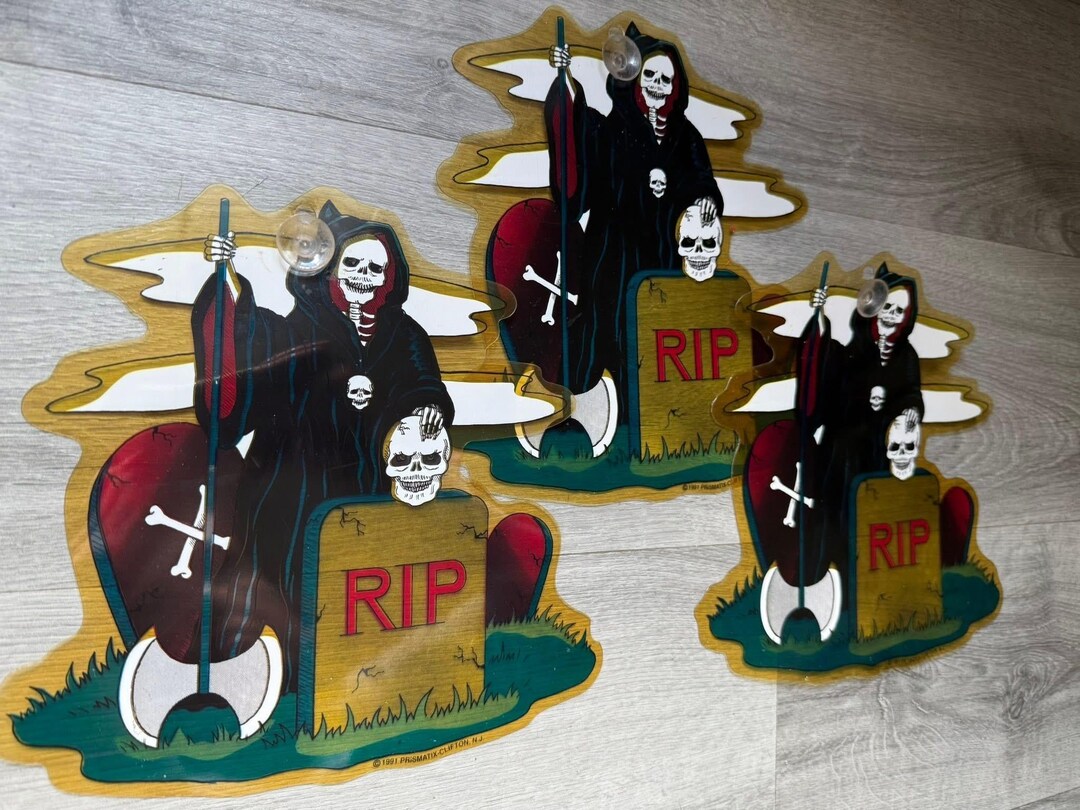 Vintage/ 1991/ Grim Reaper/ Halloween/‘window Hmager/ Good Condition - Etsy
