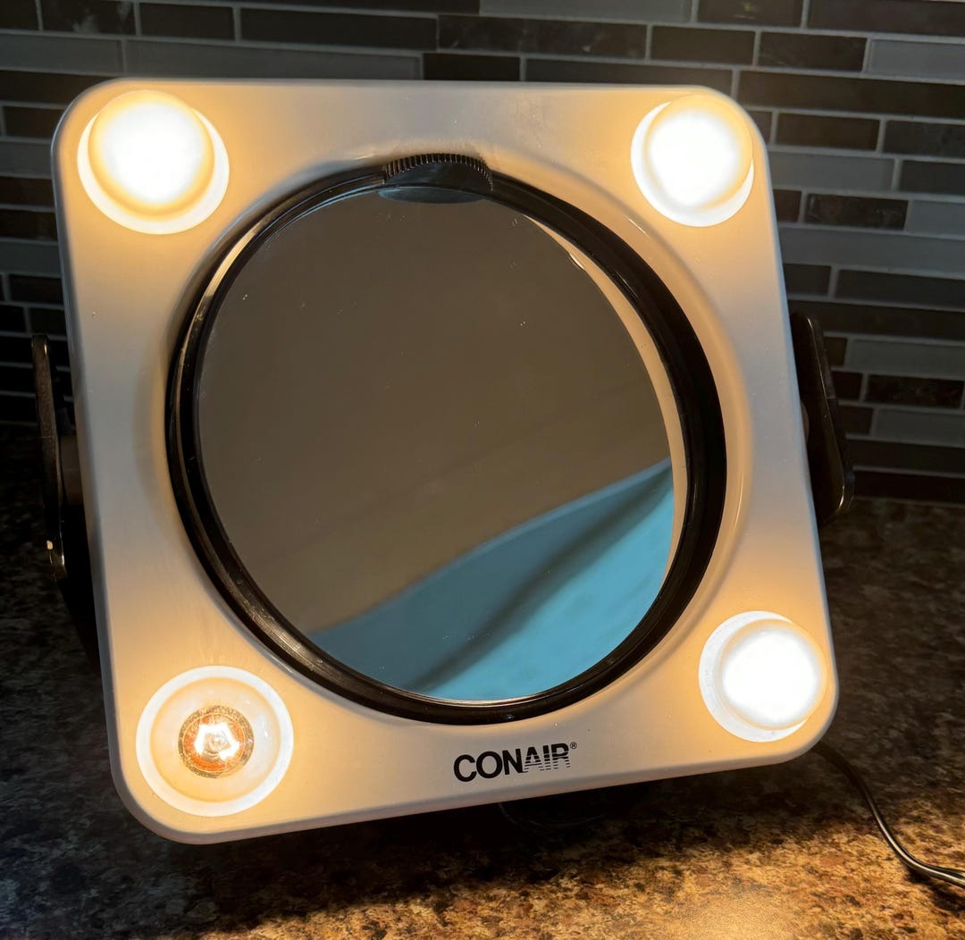 Vintage/ 1980/ Conair/ Mirror/ True Reflections/ Compact/ Lighted ...