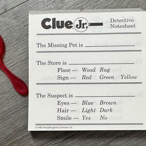 Vintage/ 1989/ Clue/ Jr./ Case of the Missing Pet/ Game/ Parker ...