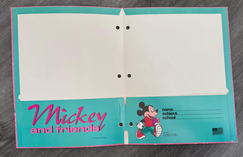 New Old Stock/ Vintage/ Mickey/ and Friends/ Micks Car Hop/ Folder ...