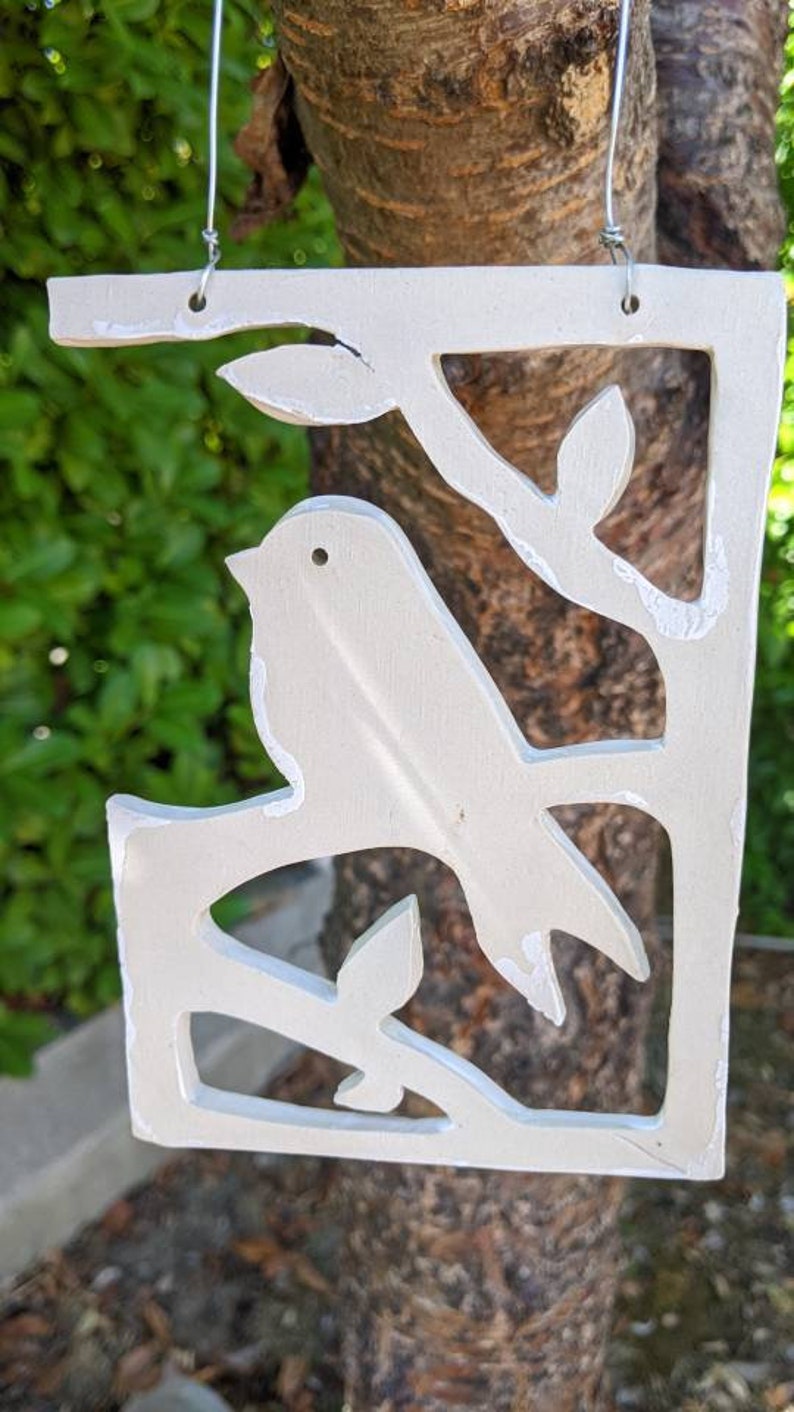 Handmade Hanging Ceramic Bird on a Branch - Etsy