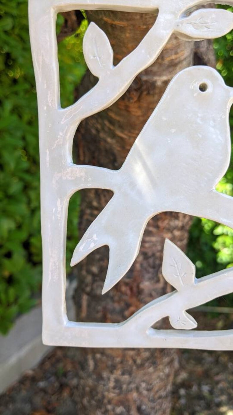 Handmade Hanging Ceramic Bird on a Branch - Etsy