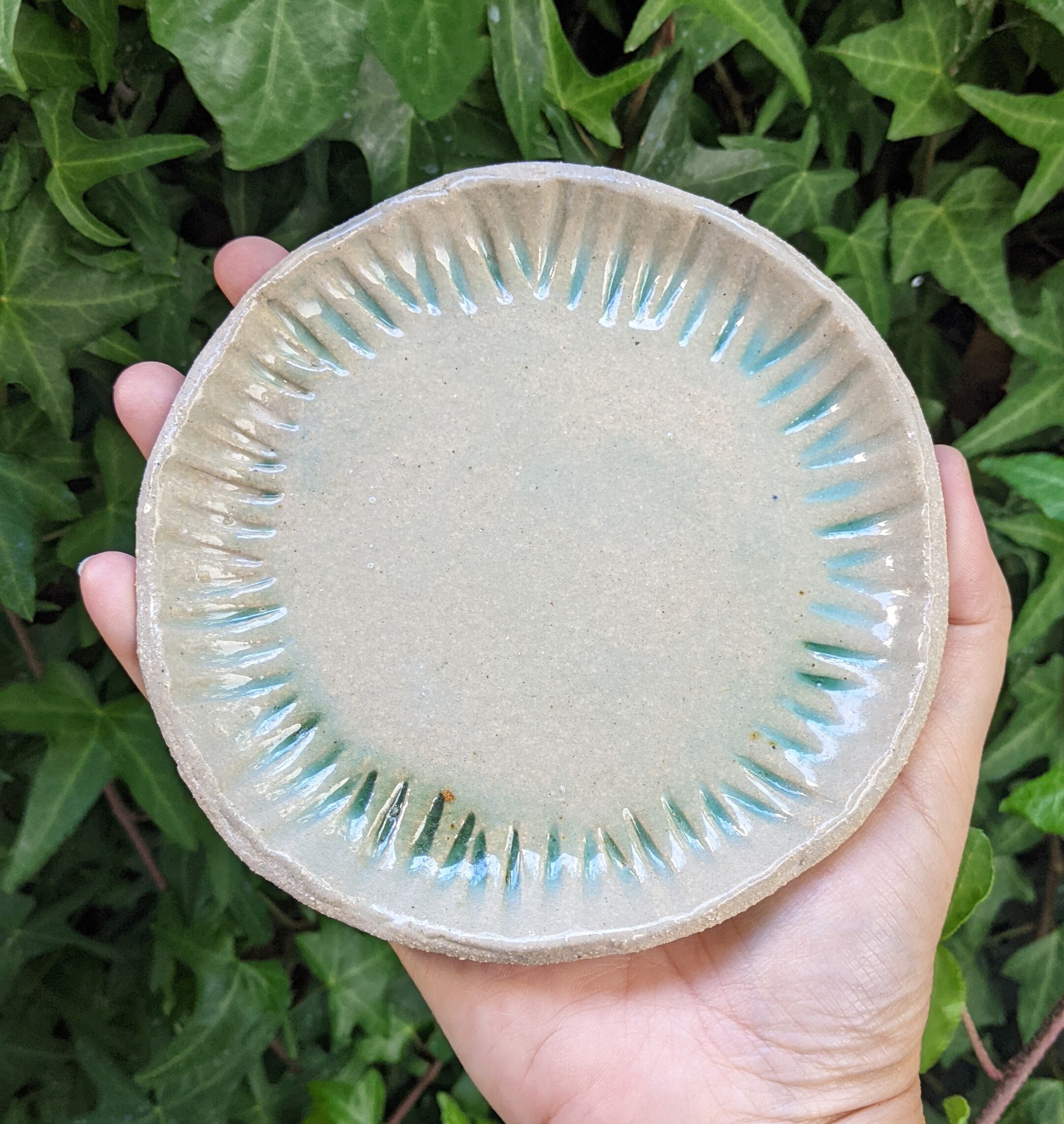 Set of 4 Handmade Rustic Green Plates 13-13.5 Cm - Etsy