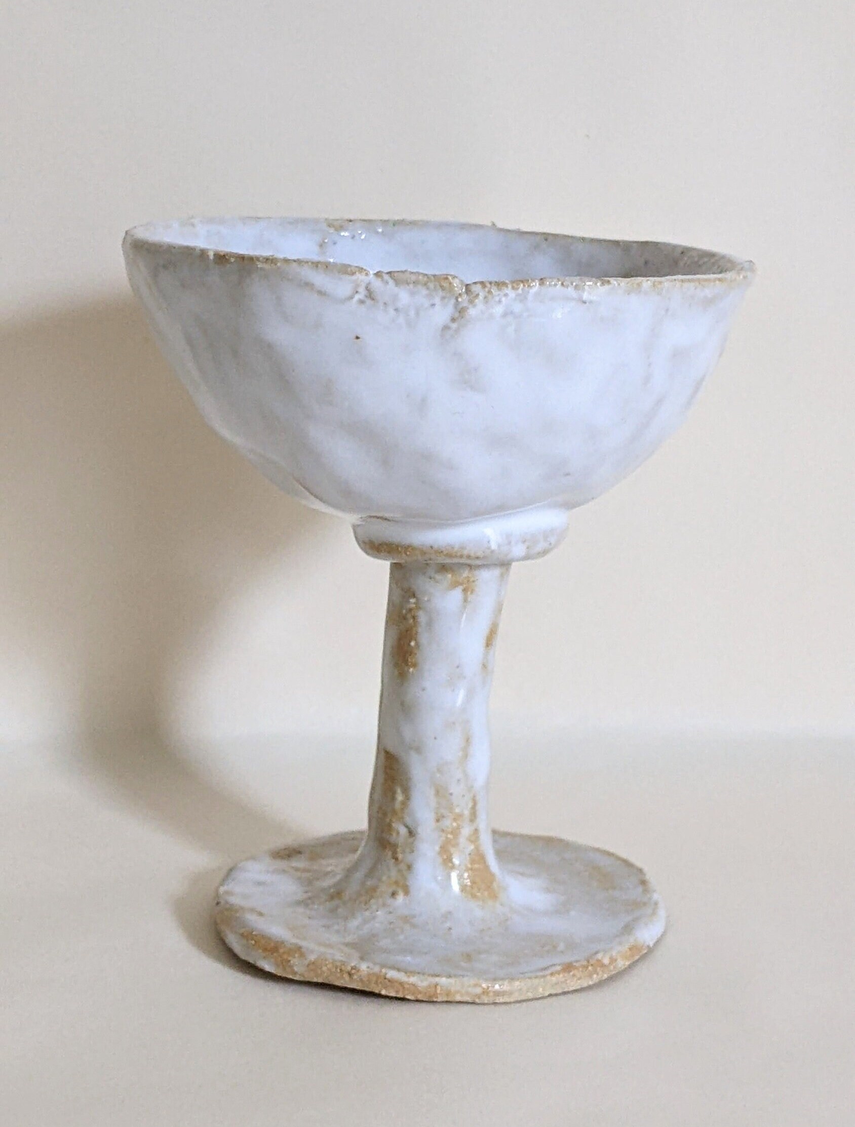 White Ceramic Wine Glass/goblet - Etsy