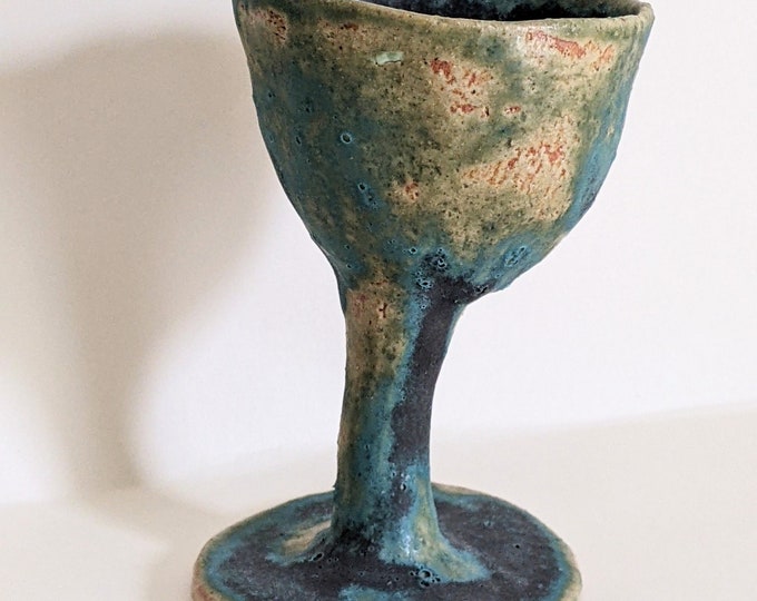 Turquoise Ceramic Wine Cup/ Ceramic Wine Glass/ Ceramic Goblet - Etsy