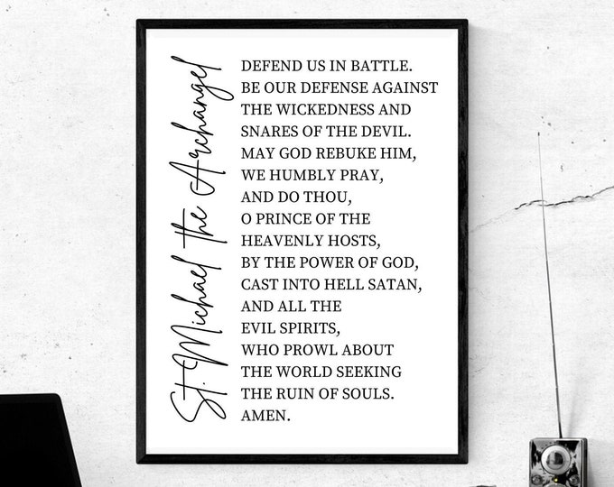 St Michael the Archangel Prayer Printable Wall Art St Michael Prayer ...