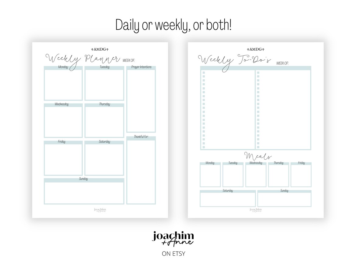 Catholic Printable Planner Inserts Digital Download PDF Weekly, Daily ...