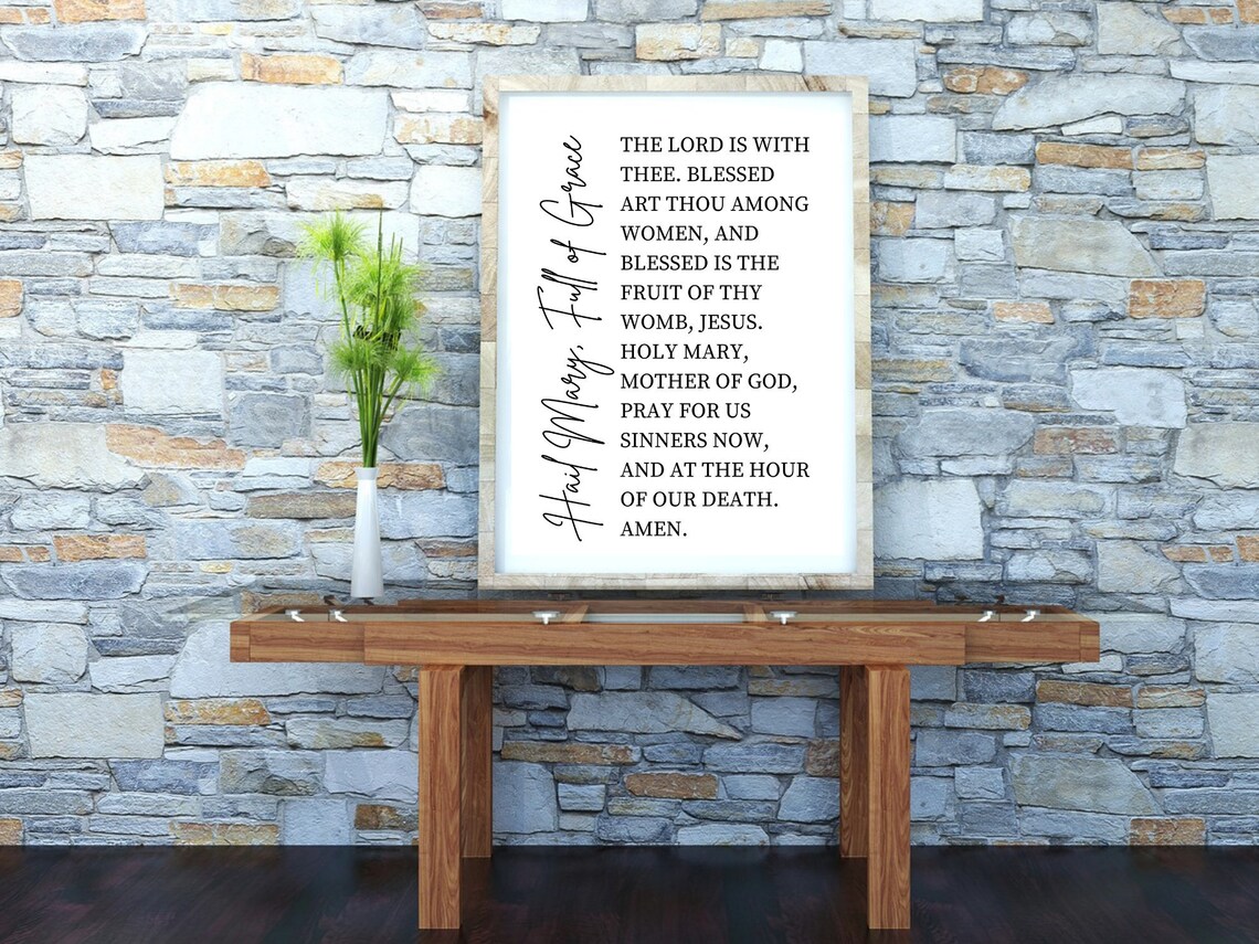 Hail Mary Prayer Poster| Instant Download + Printable | Catholic, Saint ...