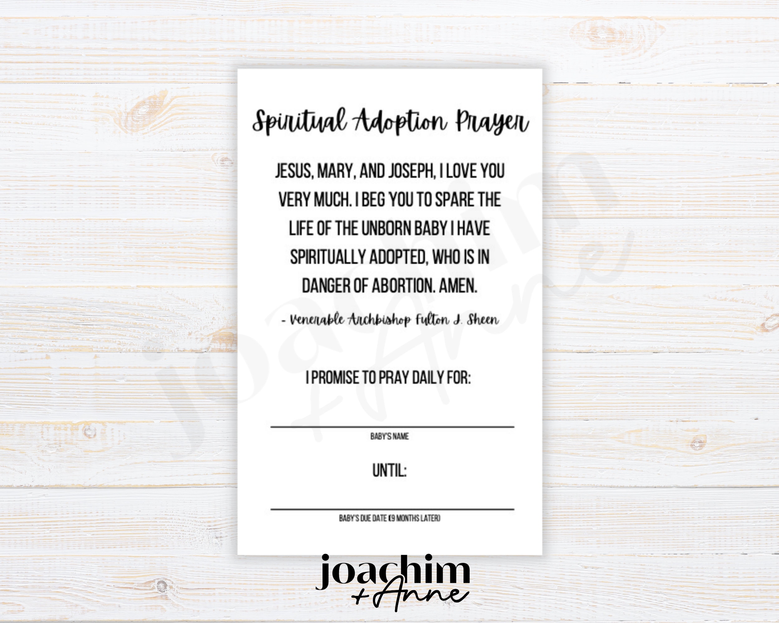 Spiritual Adoption Cards | Catholic | Printable - Digital Download ...