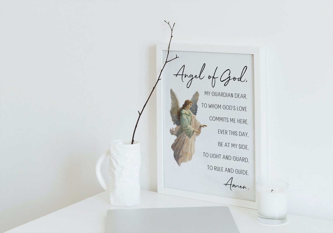 Guardian Angel of God Printable Prayer Poster Wall Art | Instant ...