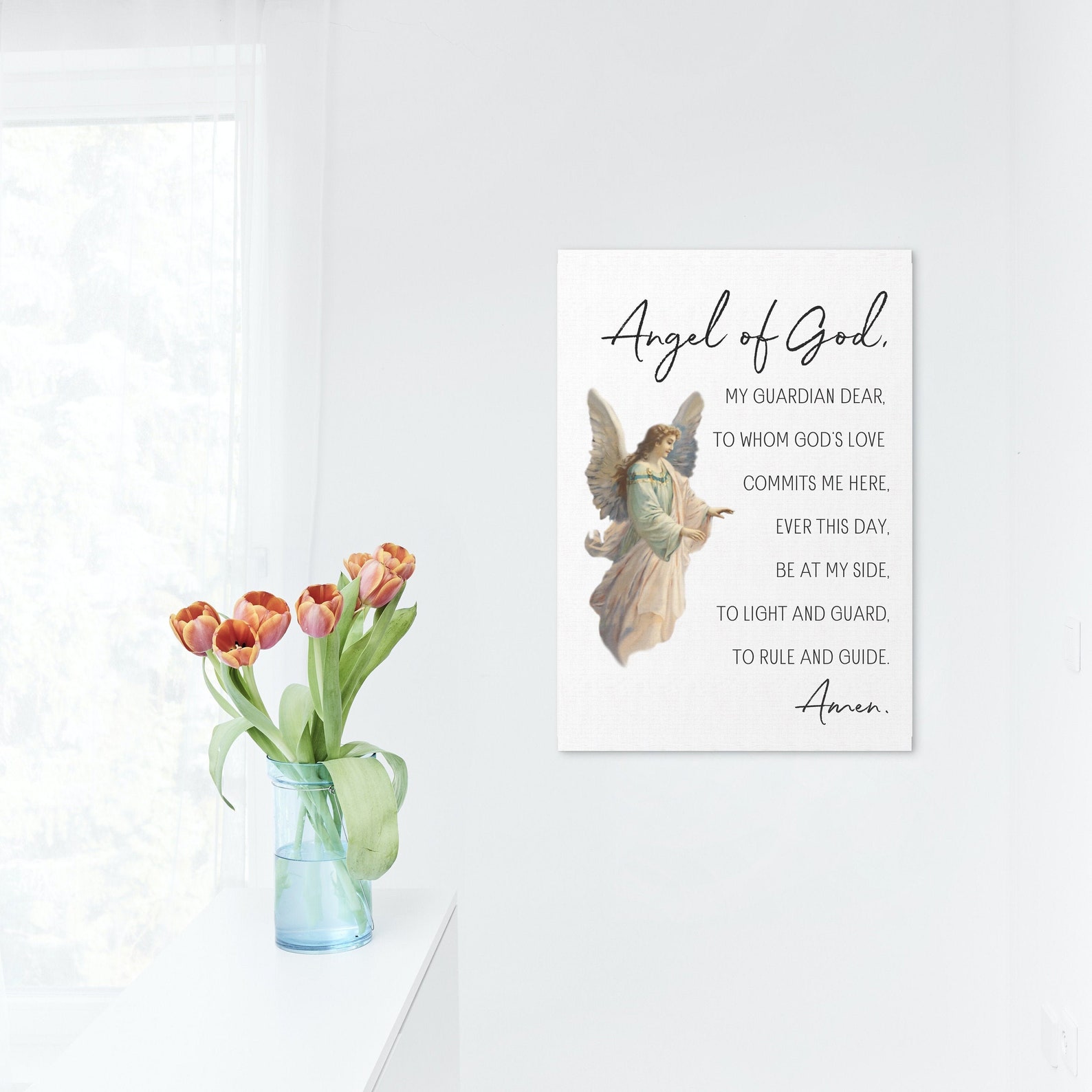 Guardian Angel of God Printable Prayer Poster Wall Art | Instant ...