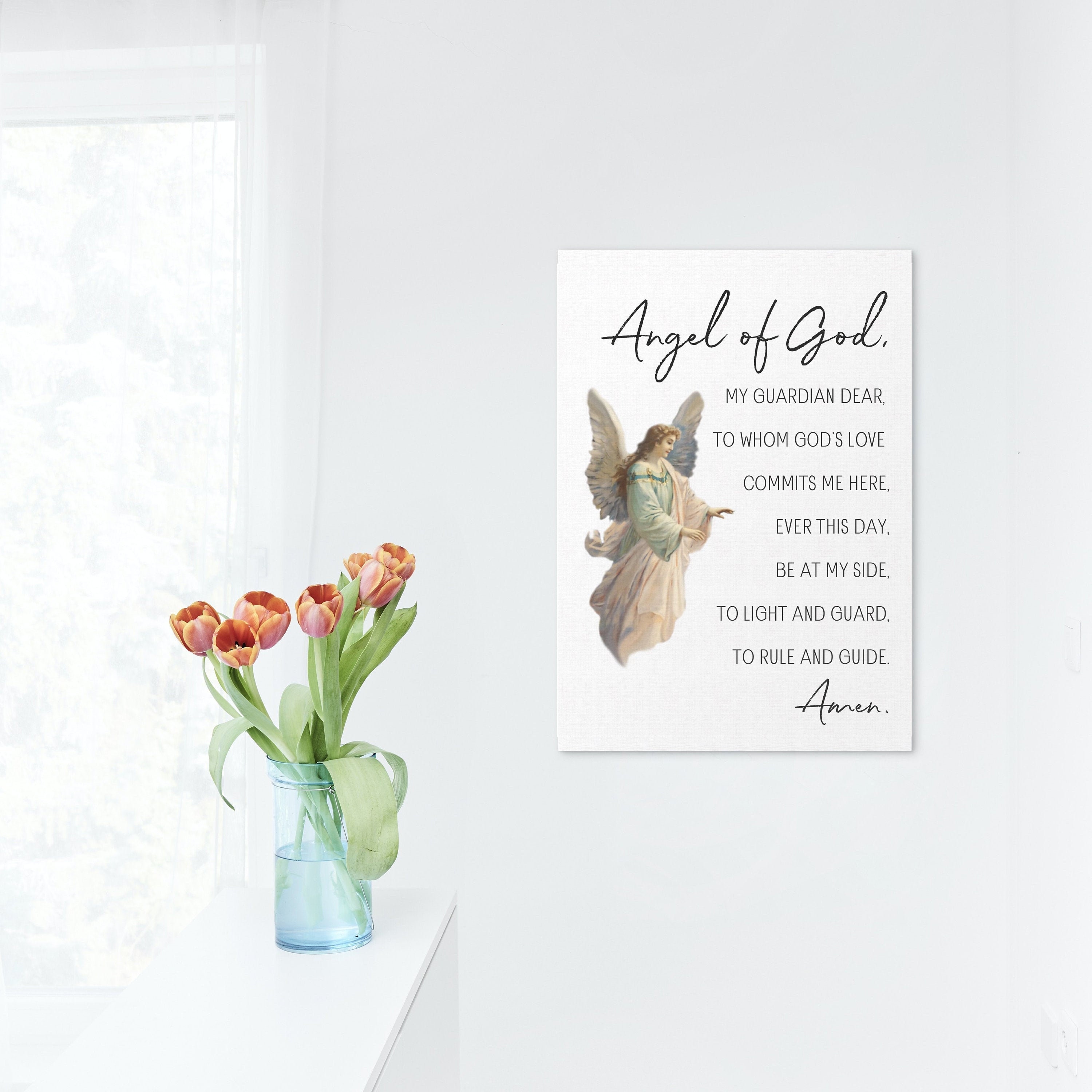 Guardian Angel of God Printable Prayer Poster Wall Art | Instant ...