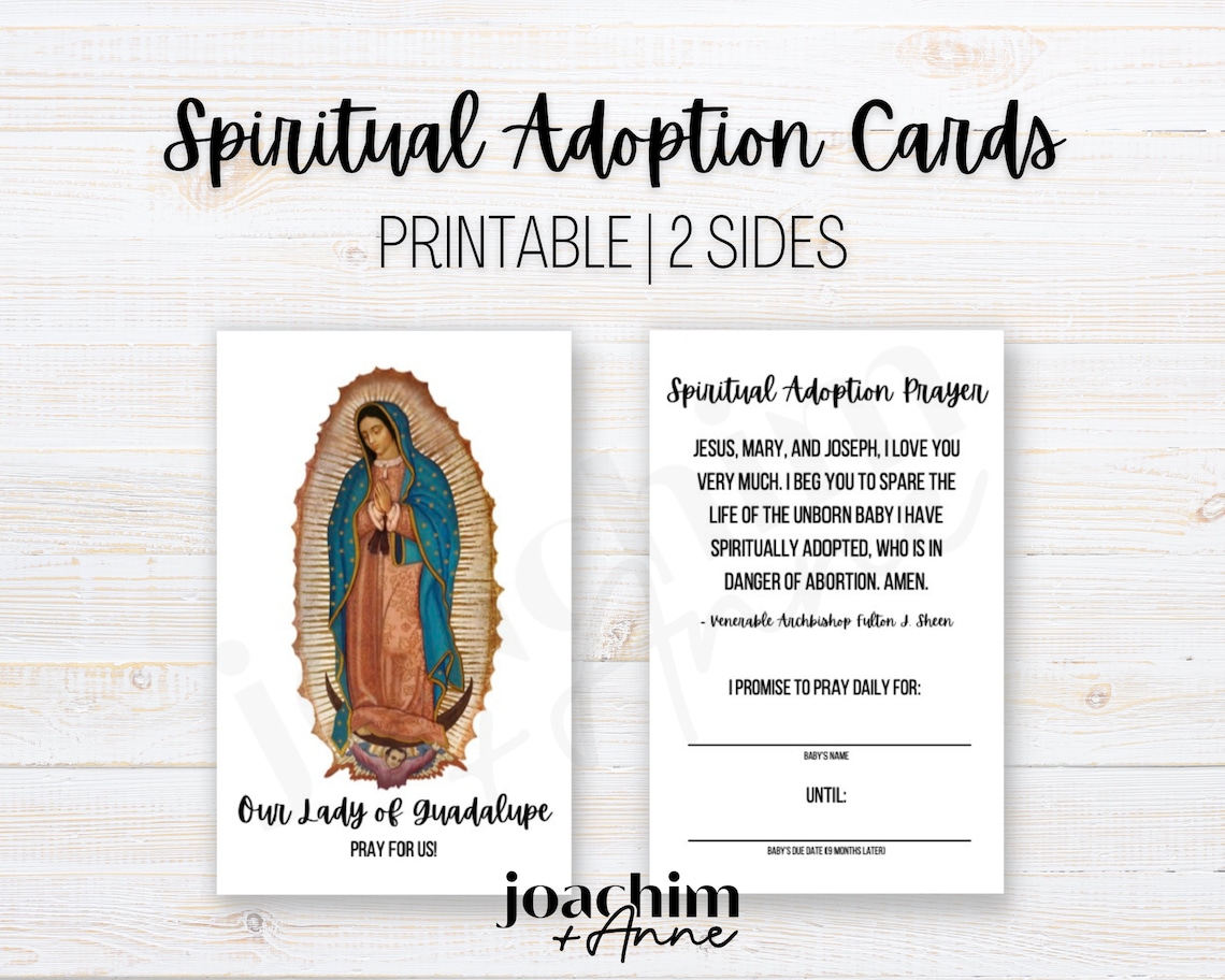 Spiritual Adoption Cards | Catholic | Printable - Digital Download ...