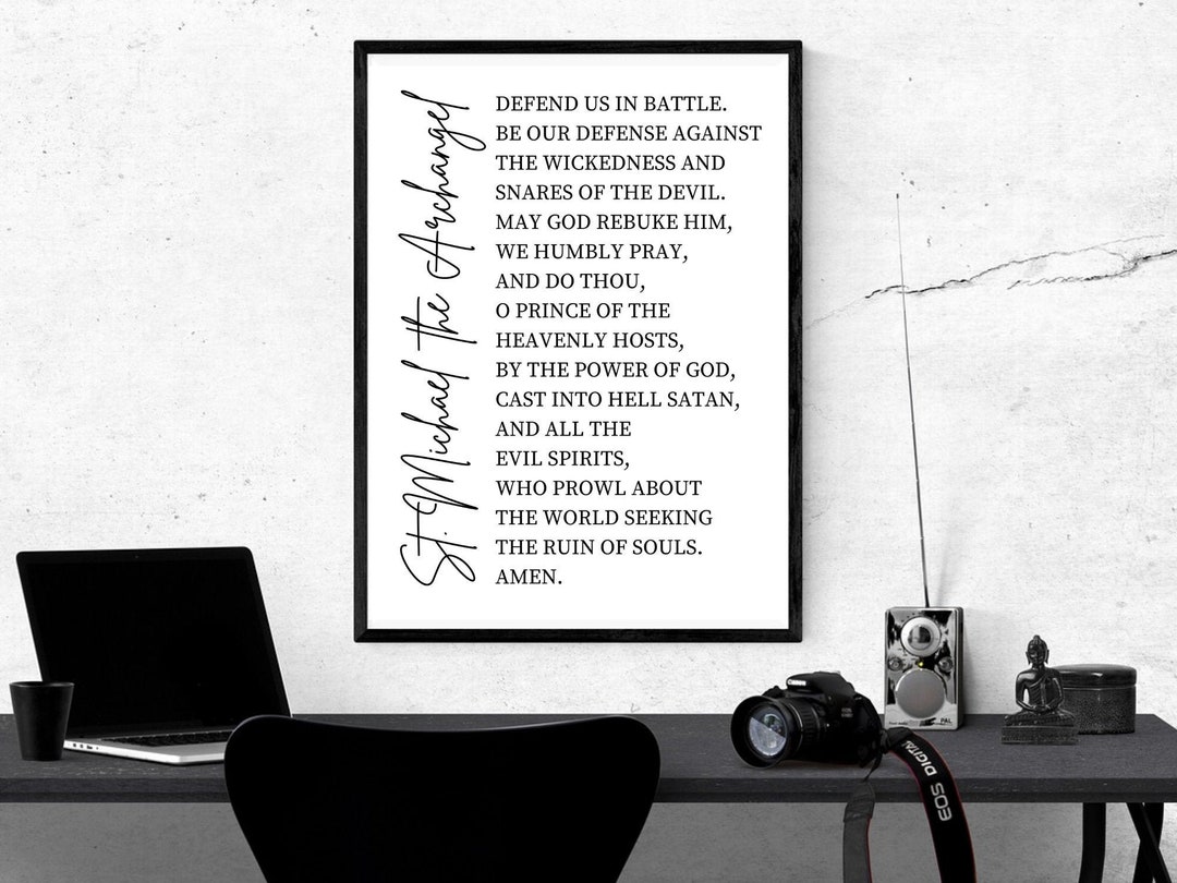 St. Michael the Archangel Printable Prayer Poster Wall Art | Instant ...