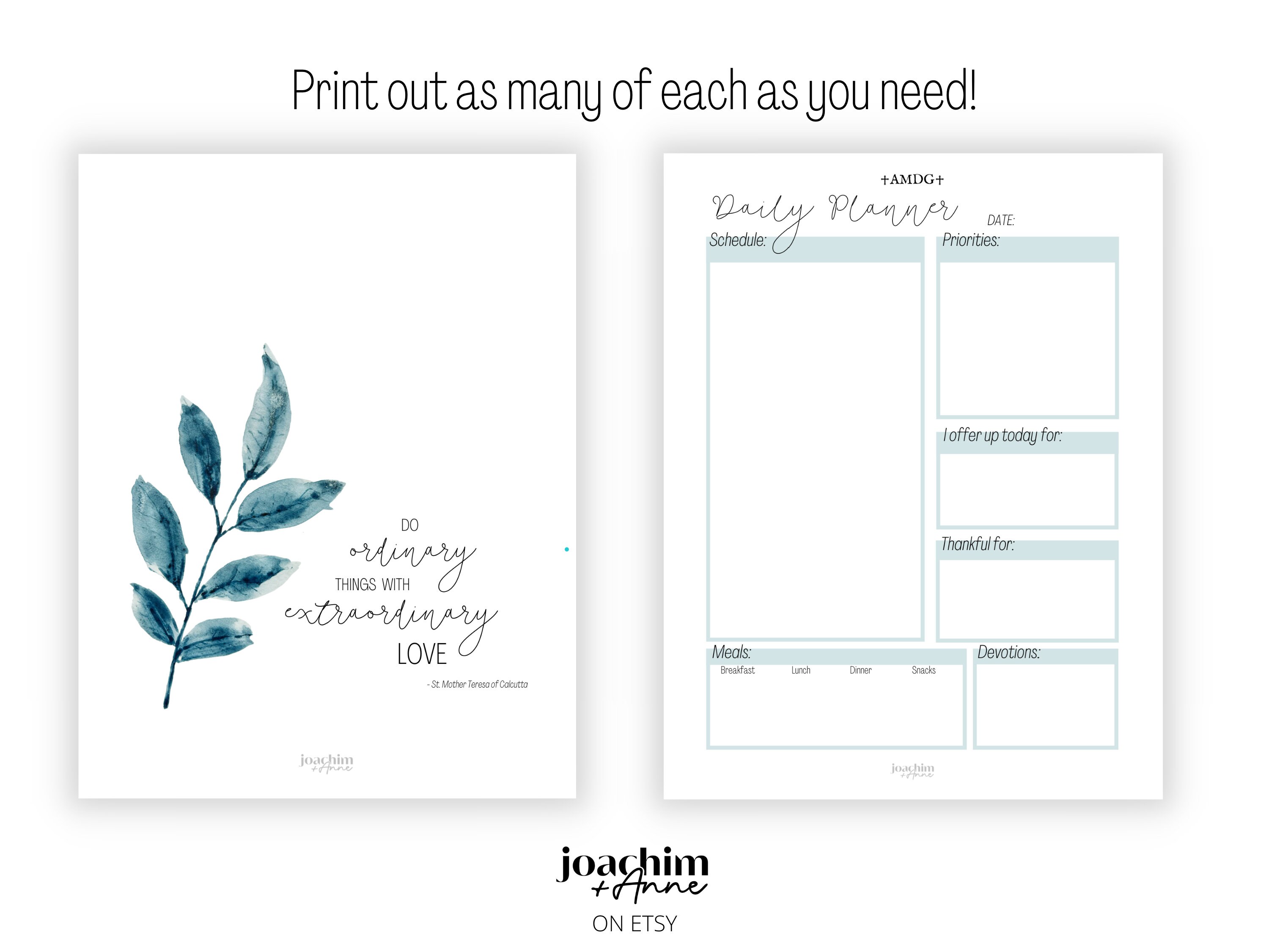 Catholic Printable Planner Inserts Digital Download PDF Weekly, Daily ...