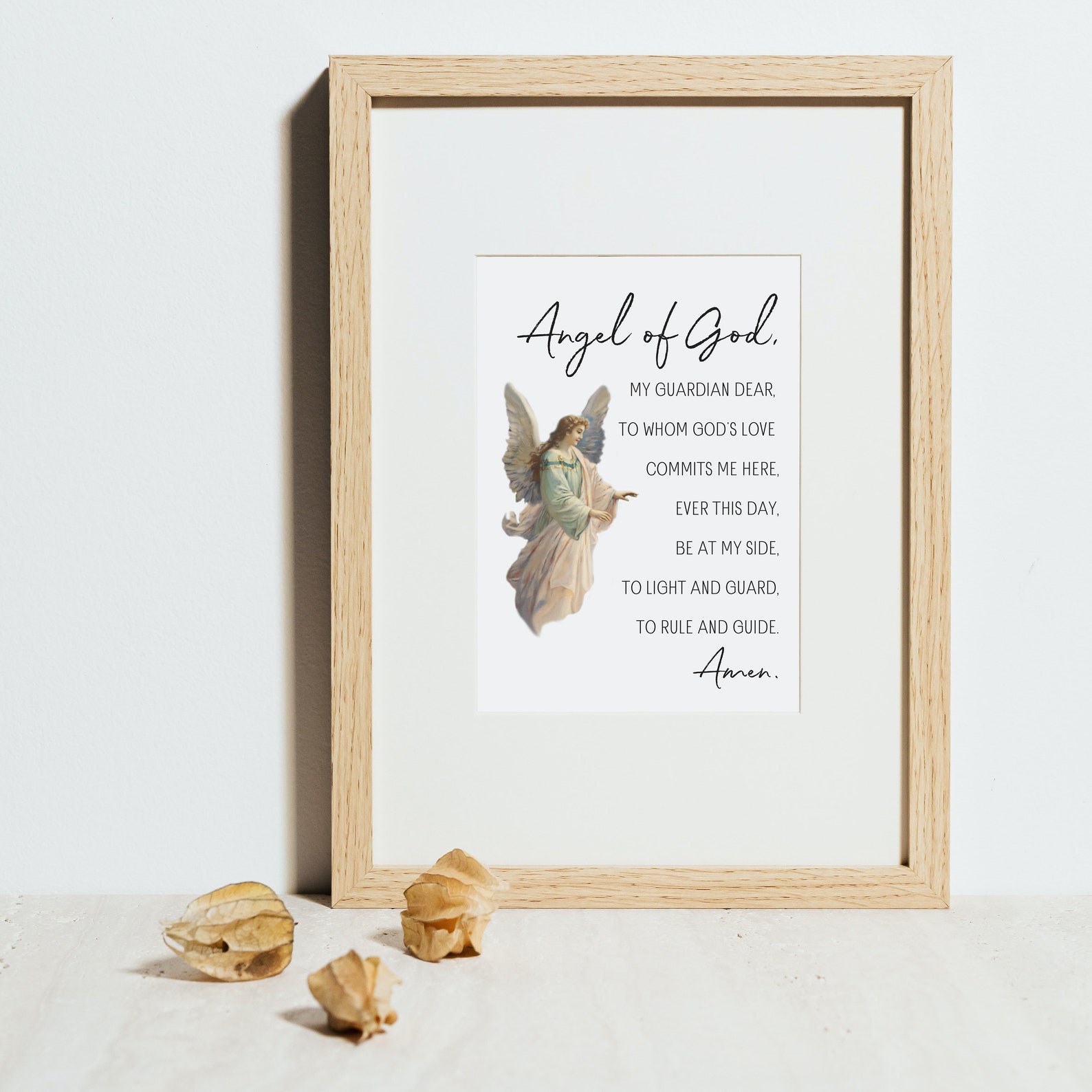 Guardian Angel of God Printable Prayer Poster Wall Art | Instant ...