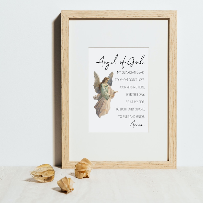 Guardian Angel of God Printable Prayer Poster Wall Art | Instant ...