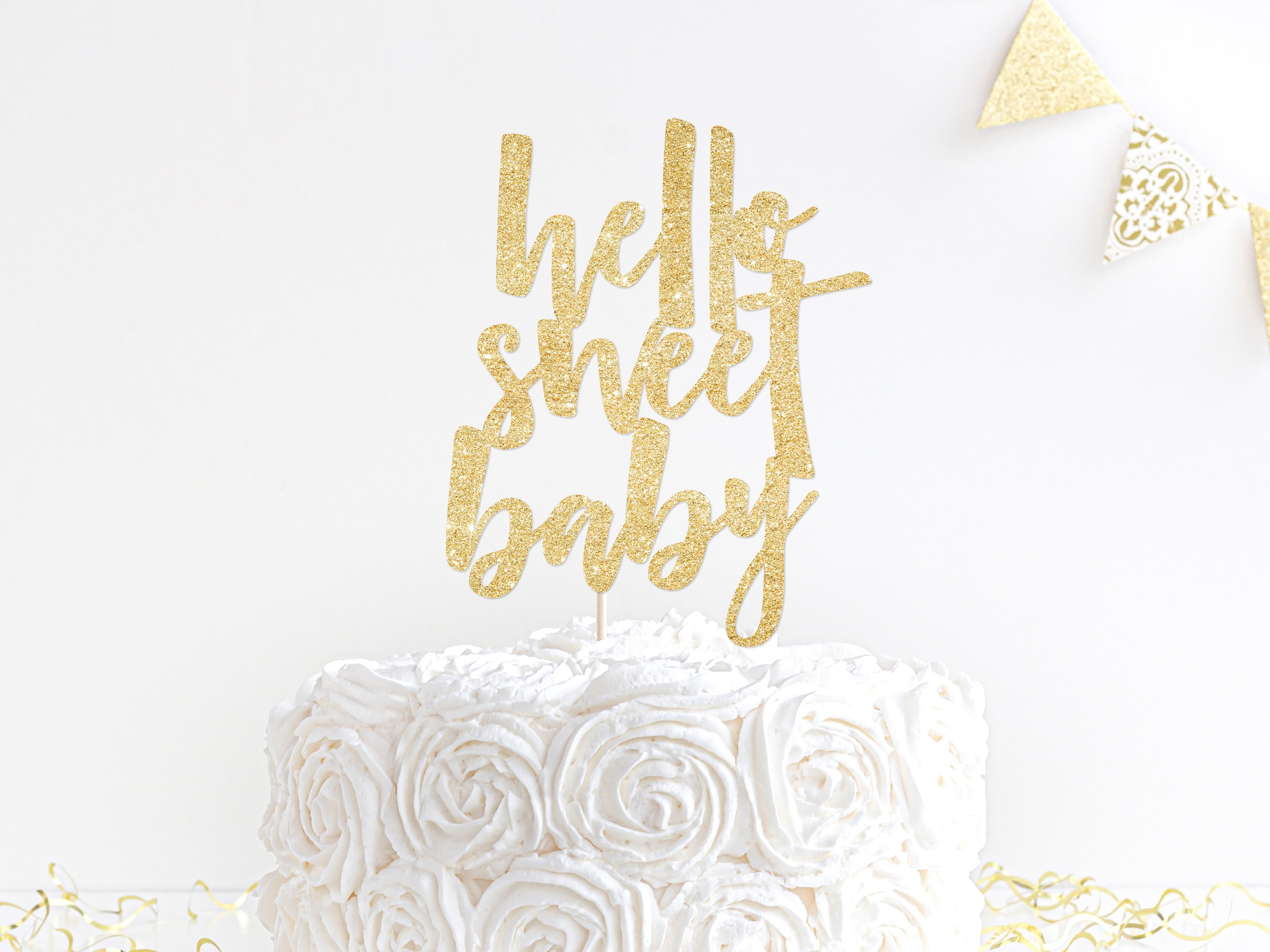 Hello Sweet Baby Cake Topper - Boho Baby Shower Cake Topper - Ships ...