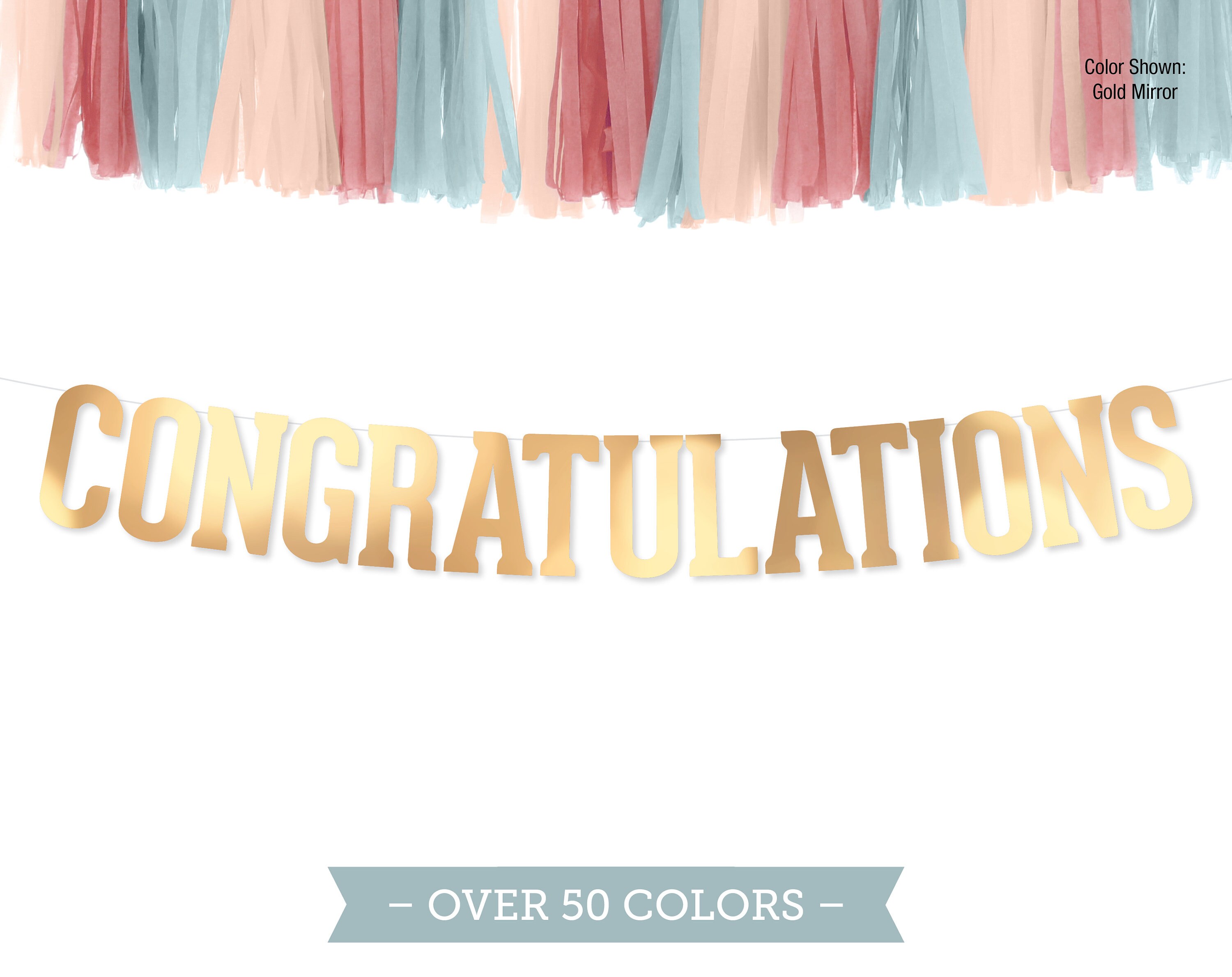 Congratulations Banner Kit With String & Command Hooks - Customization ...