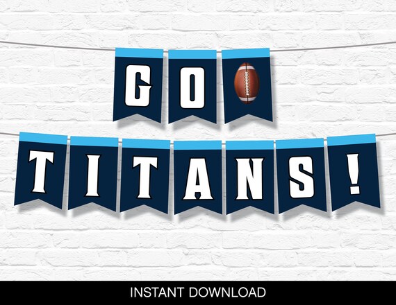 Printable Football Banner Tennessee Titans Football Digital Banner ...
